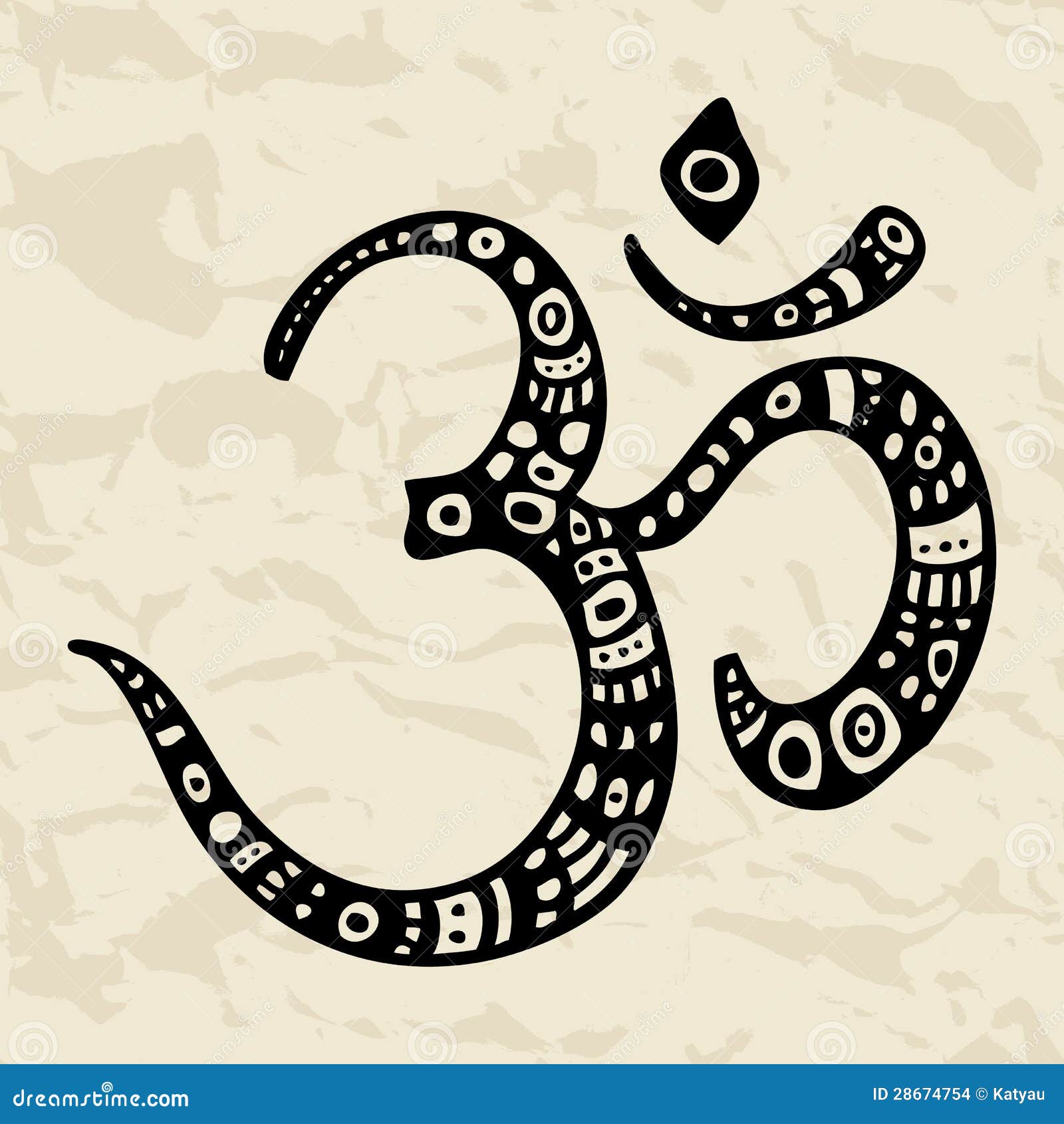 Ohm. Om Aum Symbool. Hand Getrokken Illustratie. Stock Illustratie ...