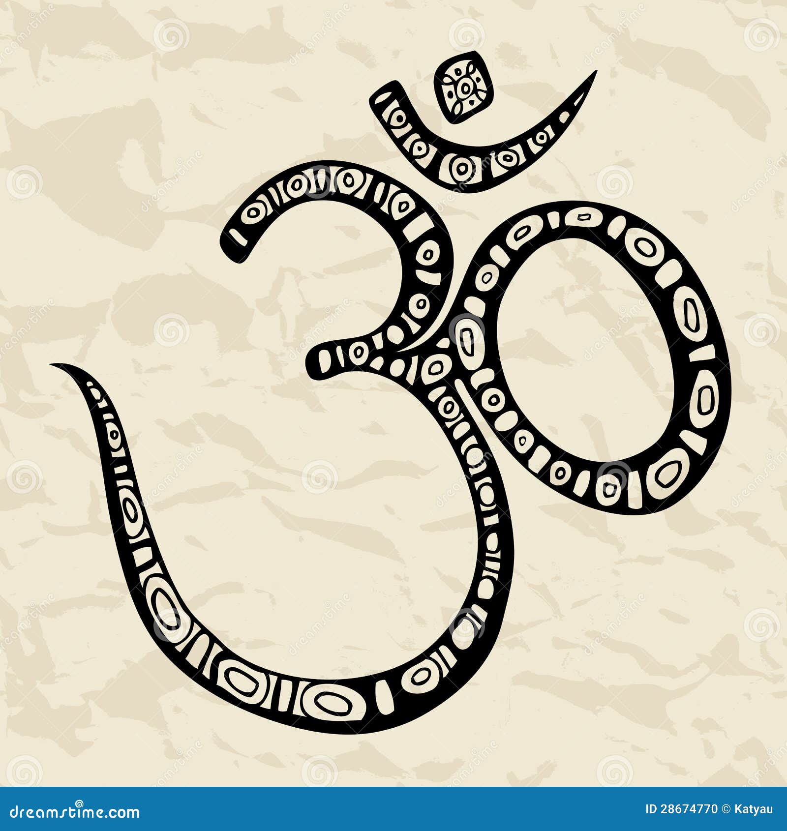 Ohm. Om Aum Symbool. Hand Getrokken Illustratie. Stock Illustratie ...