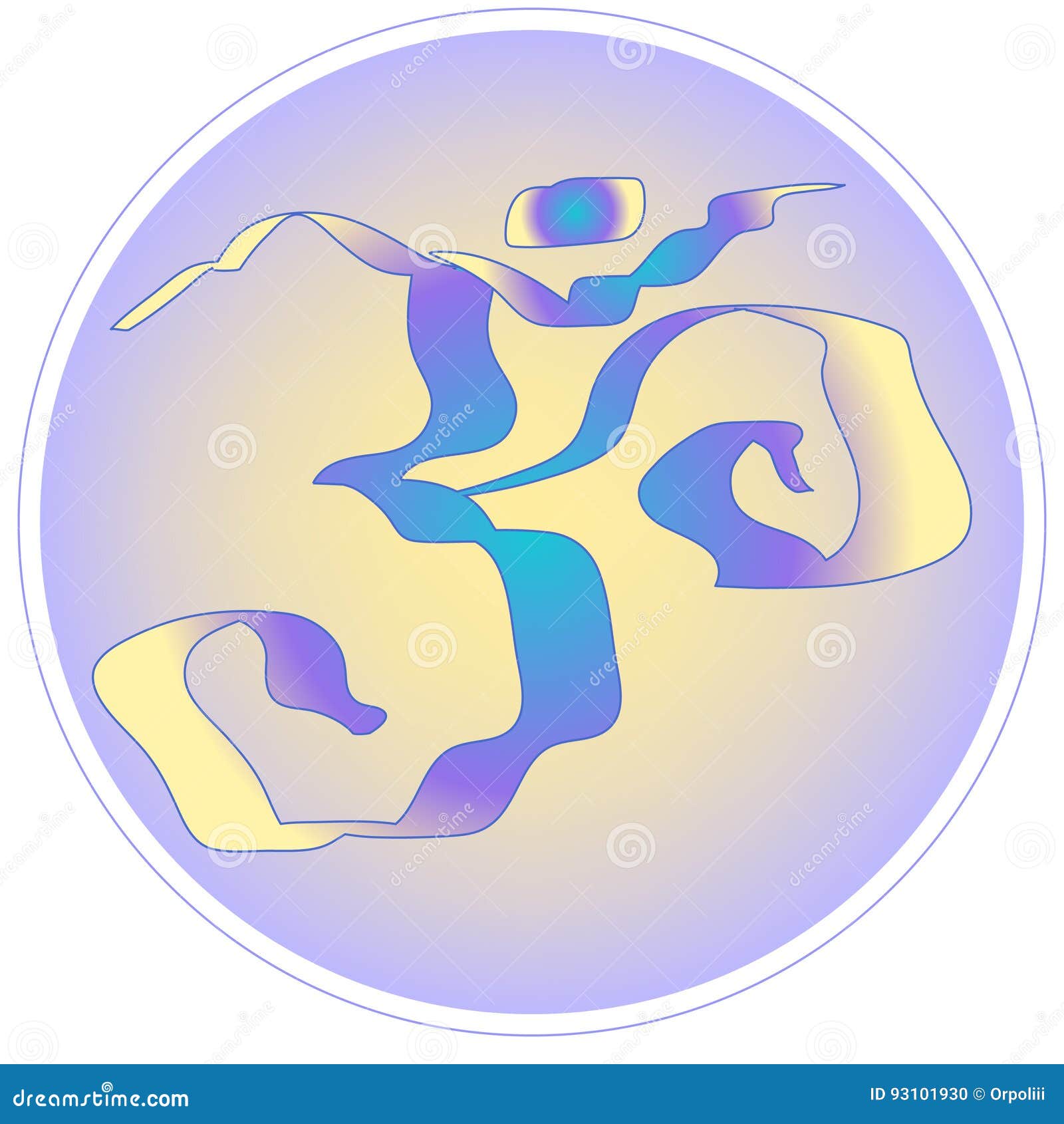 Ohm Sign a Om Sound Meditating Logo. Vector Illustration Stock Vector ...