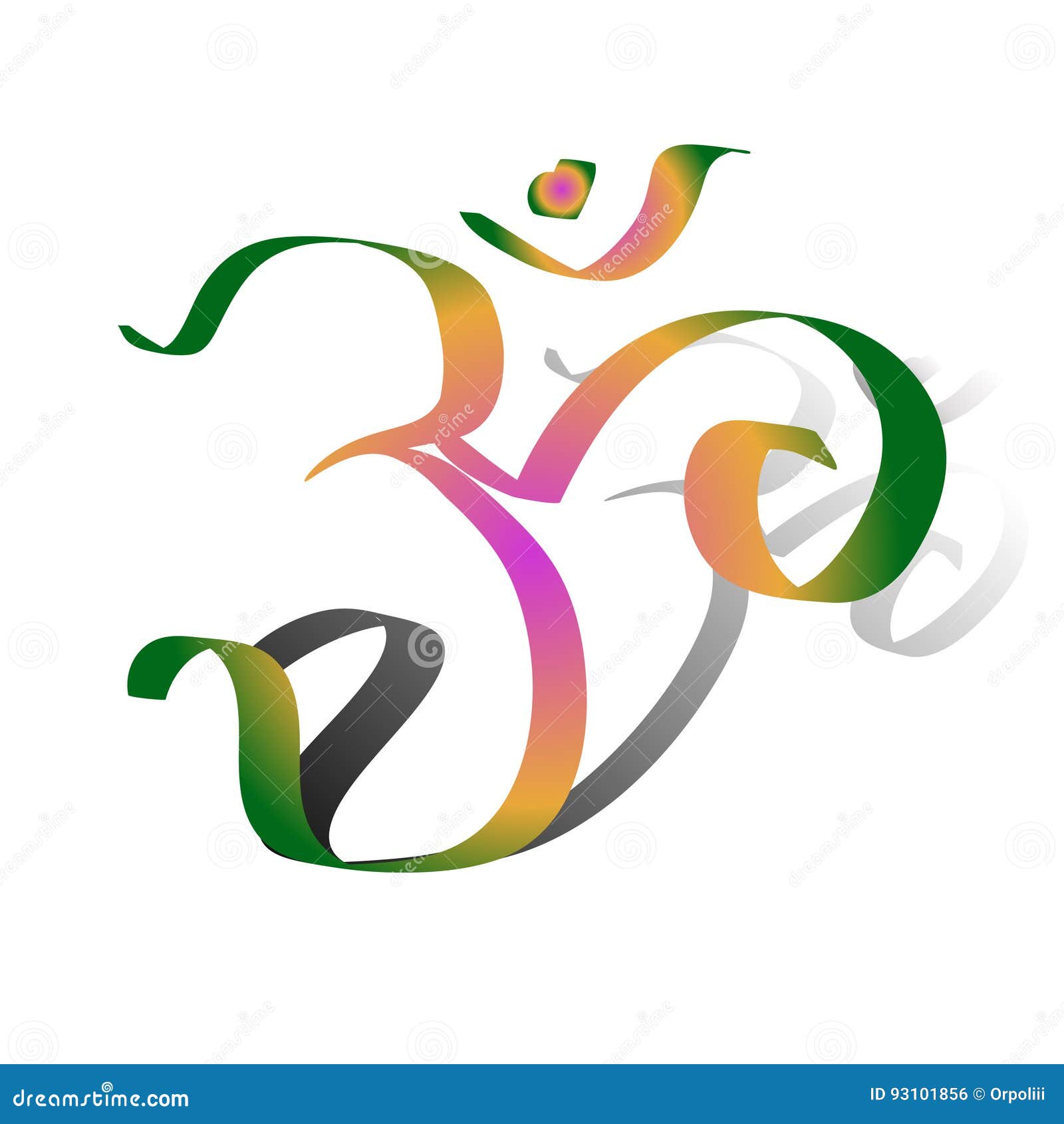 Ohm Sign a Om Sound Meditating Logo. Vector Illustration Stock Vector ...