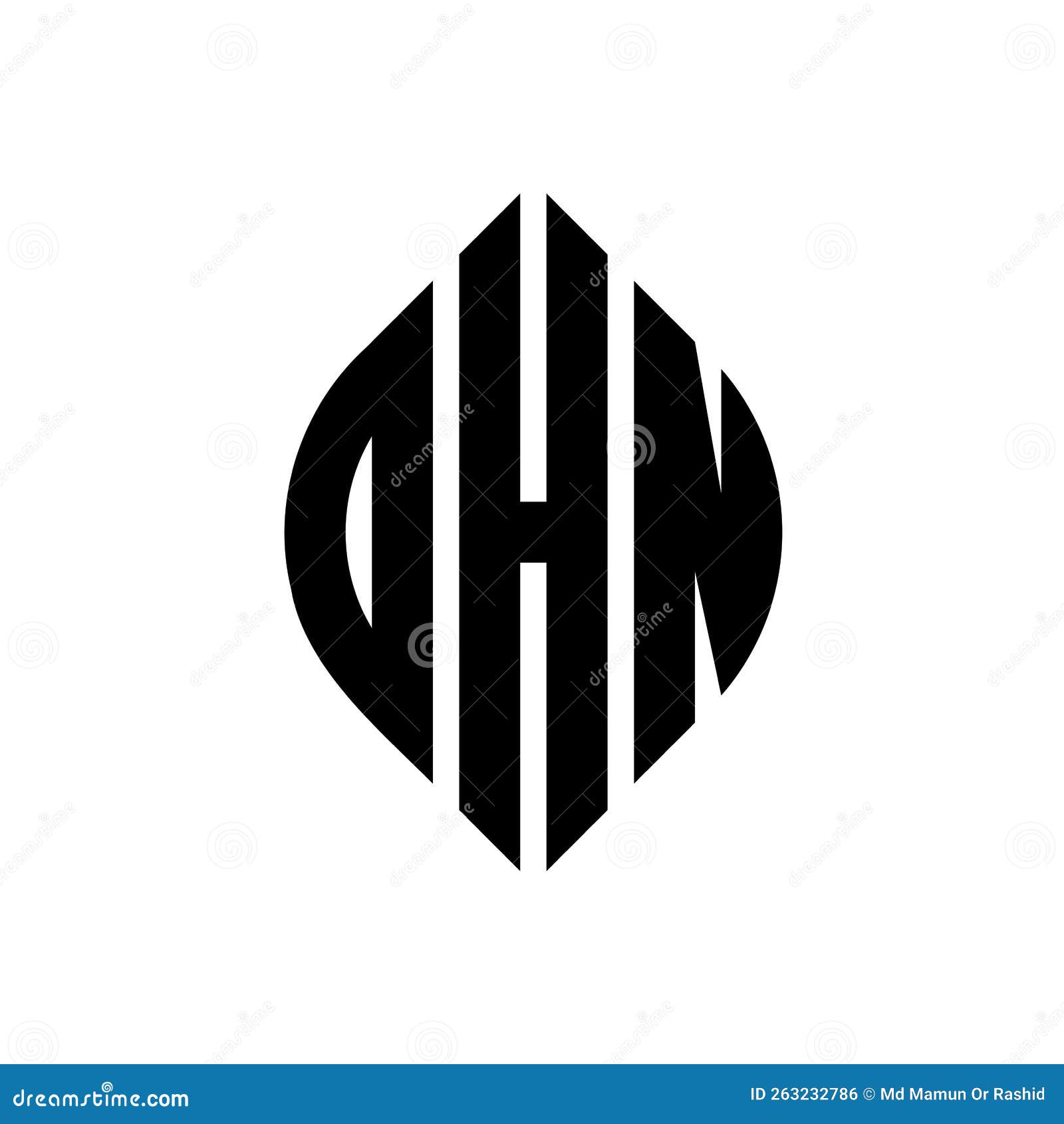 OHN Circle Letter Logo Design with Circle and Ellipse Shape. OHN ...