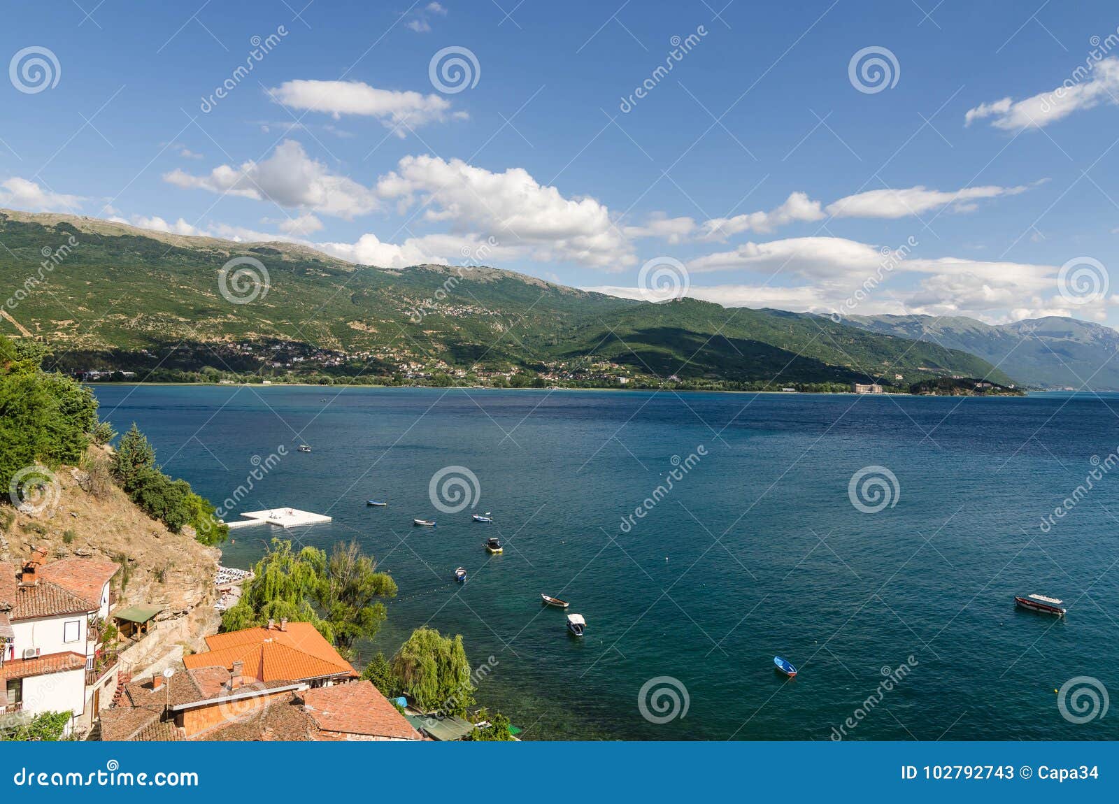 Ohrid Lake and the beaches editorial stock photo. Image of lake - 102792743