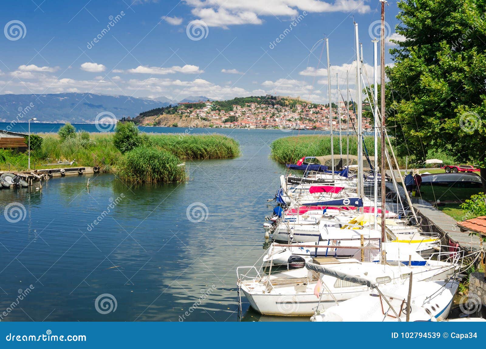Ohrid Lake and the beaches editorial stock image. Image of water ...