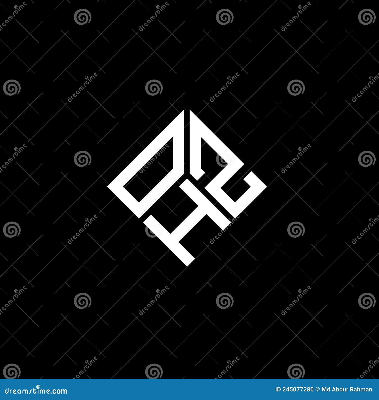 OHZ Letter Logo Design on Black Background. OHZ Creative Initials ...