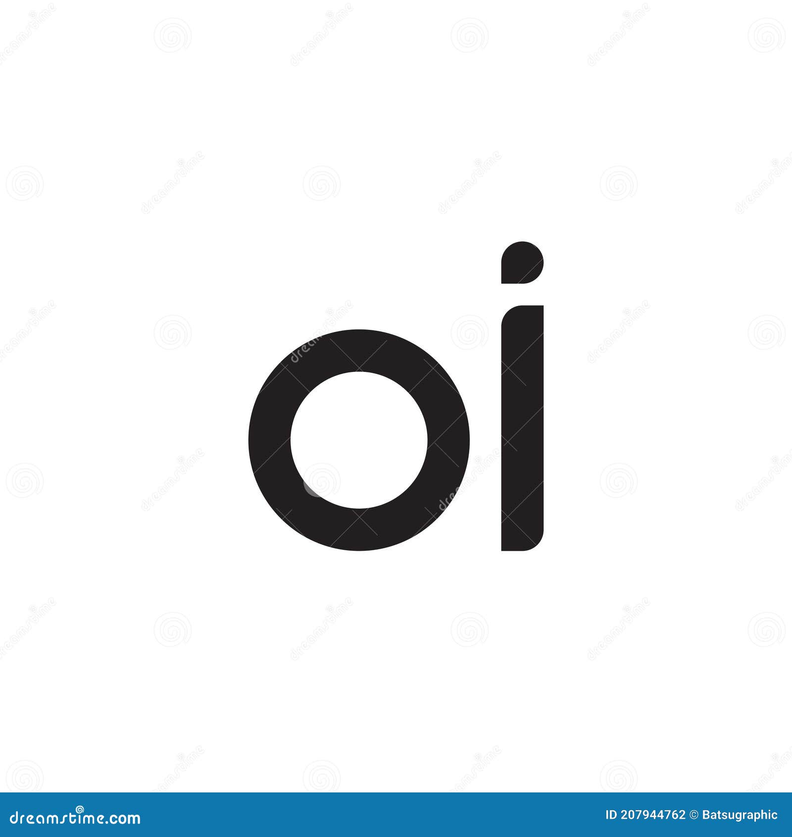 Oi Initial Letter Vector Logo Icon Stock Vector - Illustration of flat ...
