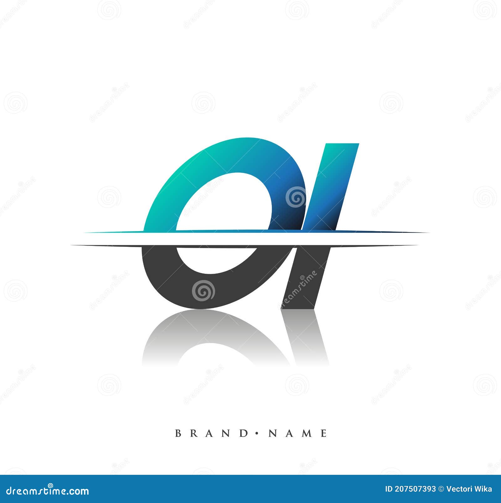 OI Initial Logo Company Name Colored Black and Blue, Simple and Modern ...