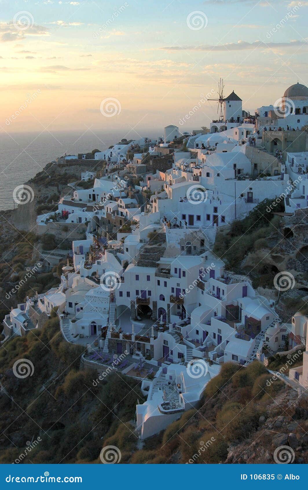 Oia sunset stock image. Image of wind, contrast, travel - 106835