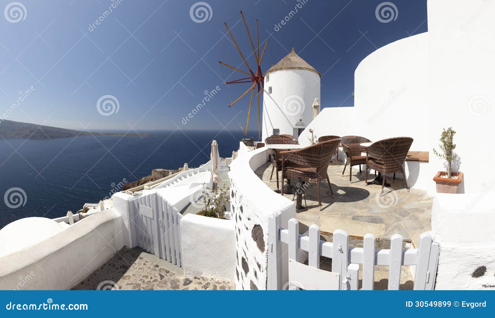 Oia Windmill stock image. Image of aegian, santorini - 30549899