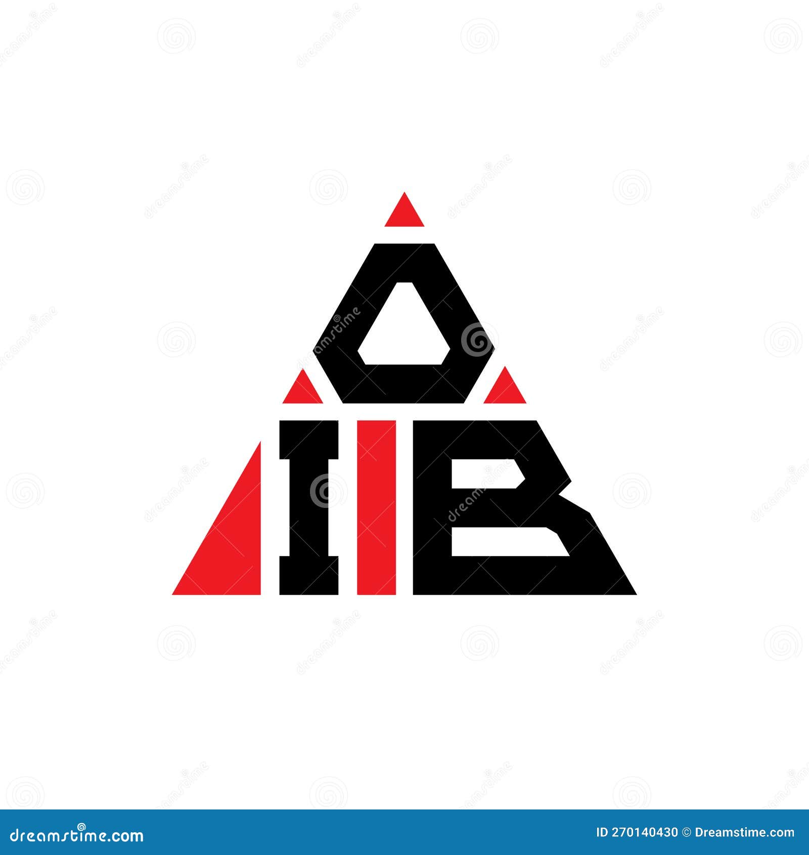 OIB Triangle Letter Logo Design with Triangle Shape. OIB Triangle Logo ...