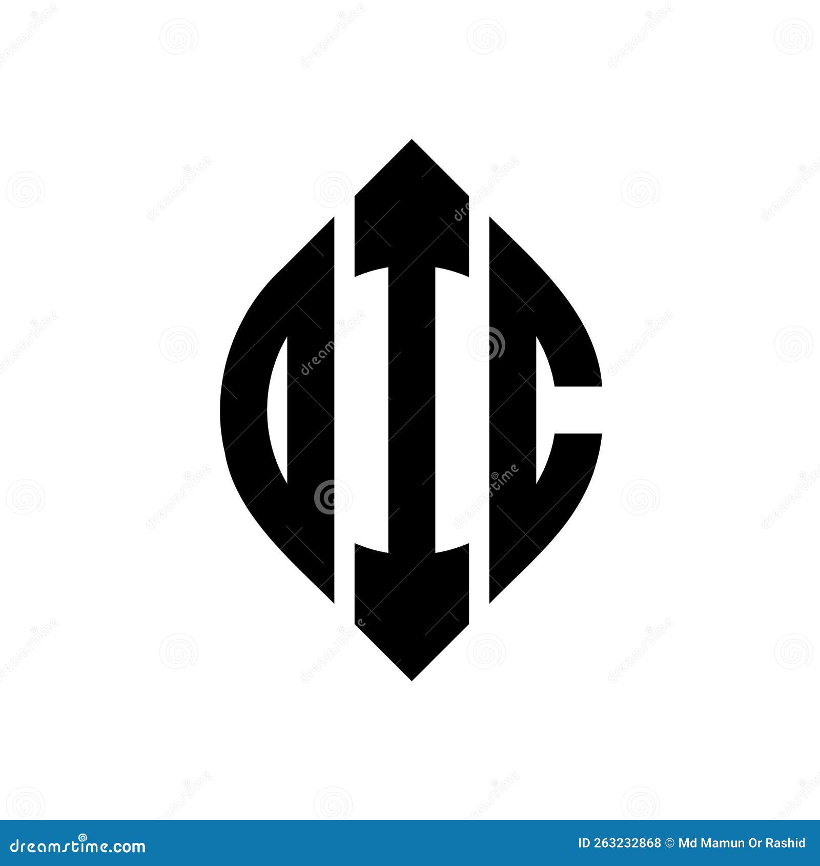 OIC Circle Letter Logo Design with Circle and Ellipse Shape. OIC ...