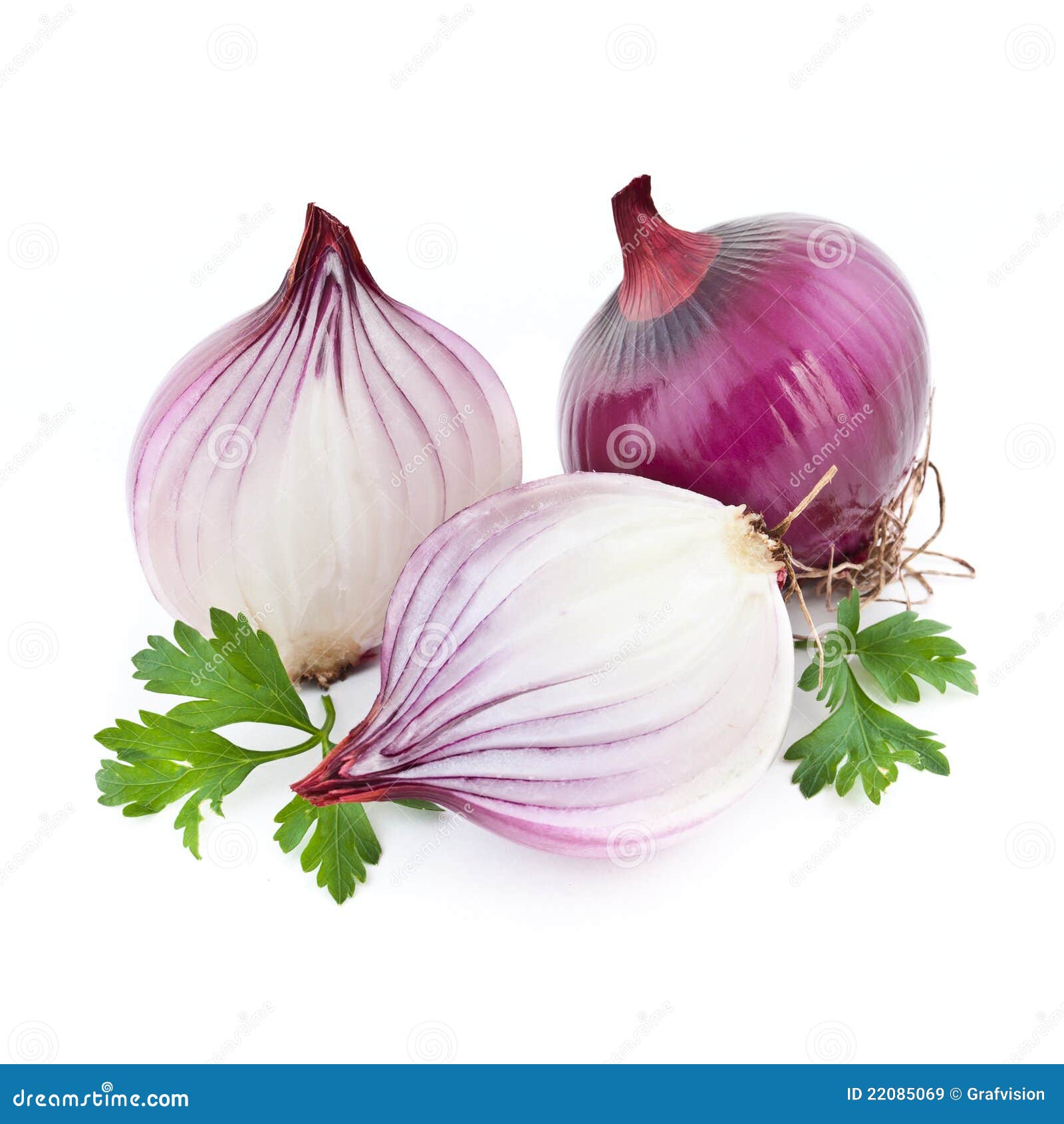 Oignon Coupé En Tranches Rouge Image stock - Image du isolement, peau ...