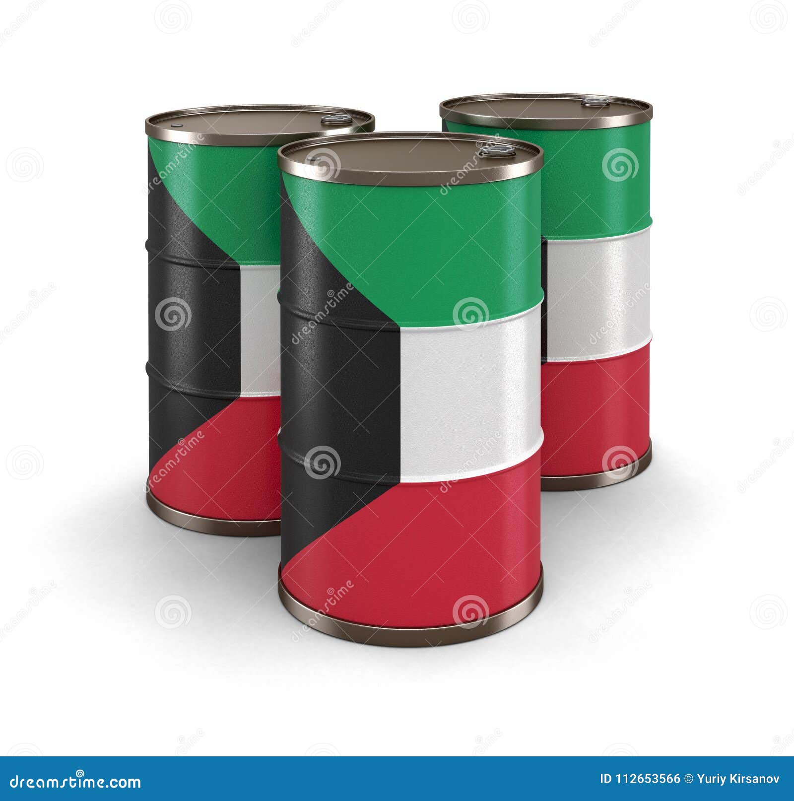 Oil Barrel with Flag of Kuwait Stock Illustration - Illustration of ...