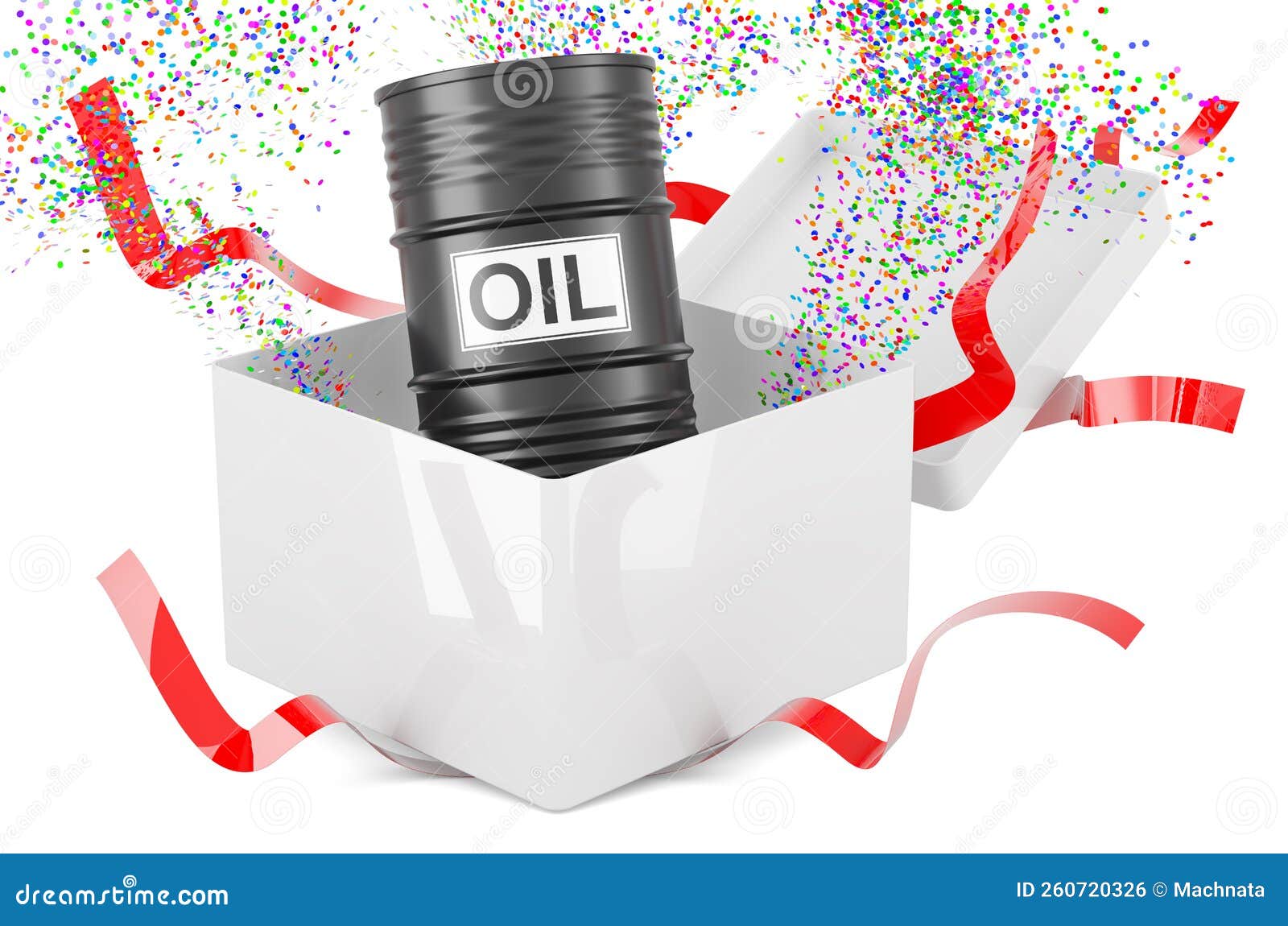 Oil Barrel Inside Gift Box, Gift Concept. 3D Rendering Stock ...