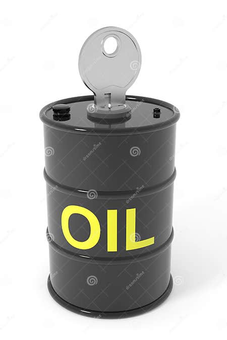 Oil barrel with key. stock illustration. Illustration of gallon - 24041798