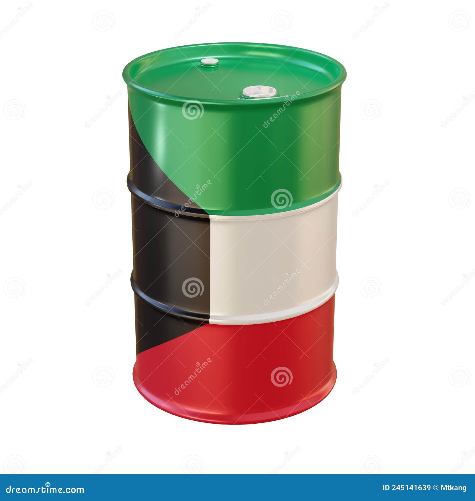 Oil barrel in kuwait flag stock illustration. Illustration of embargo ...