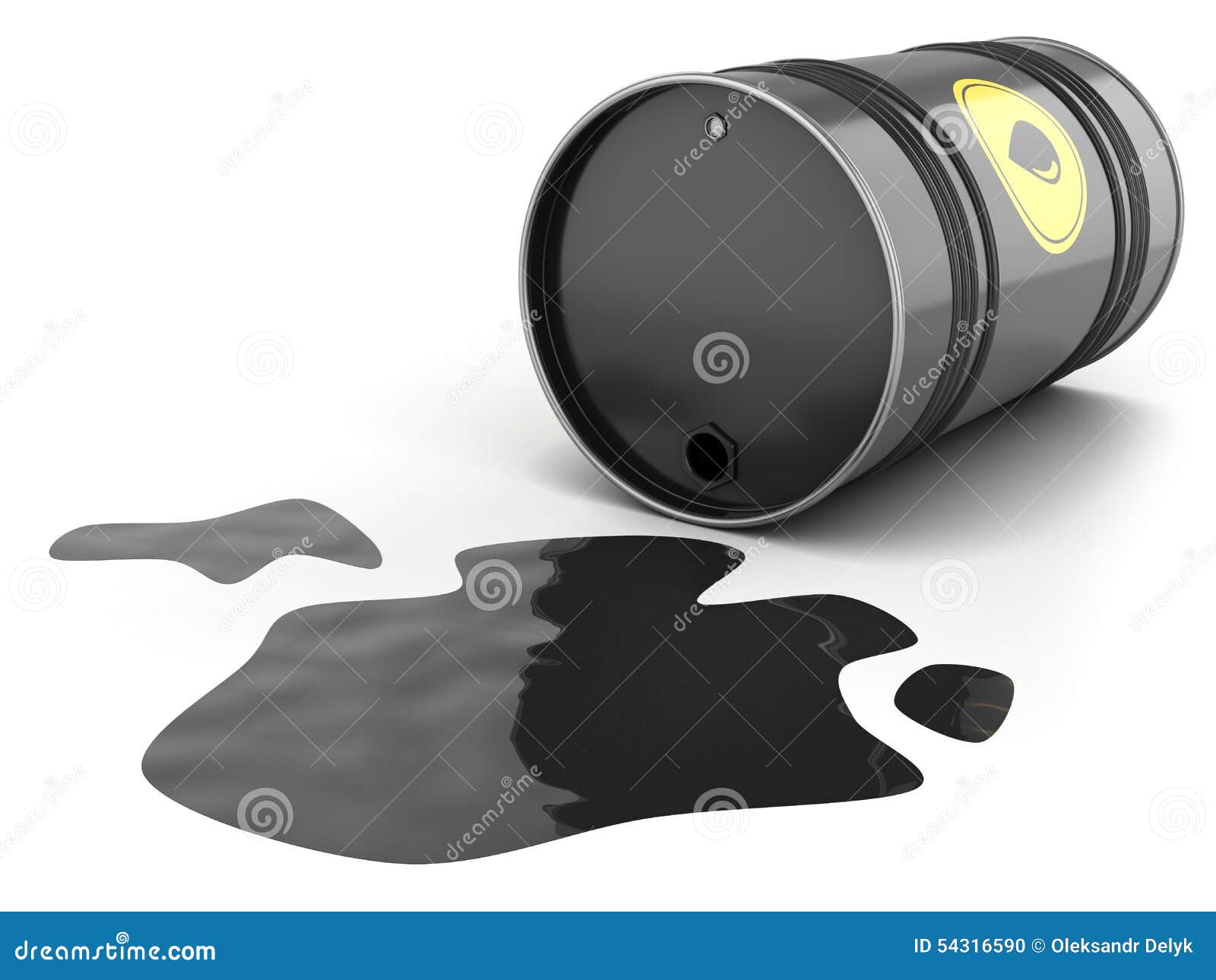 Oil barrel spill puddle stock illustration. Illustration of pollution ...