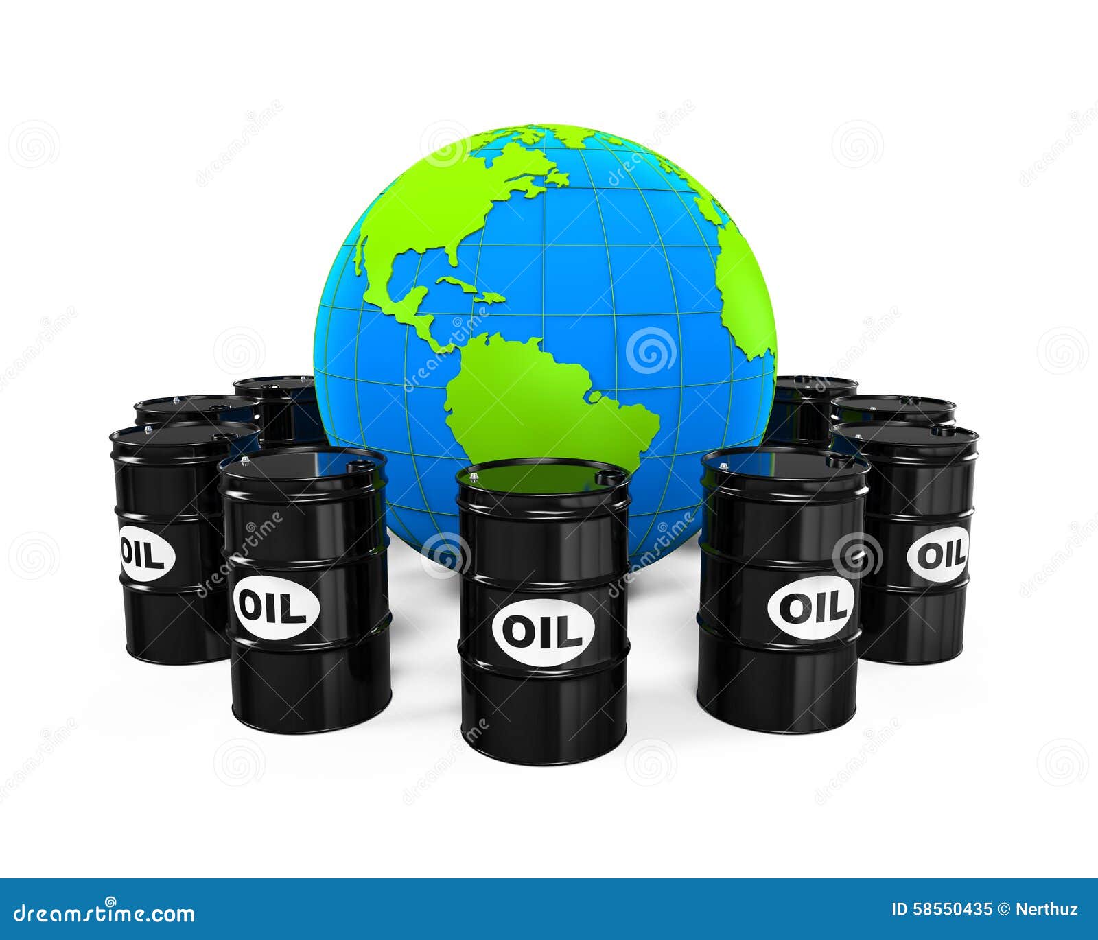 Oil Barrels and Earth Globe Stock Illustration - Illustration of ...