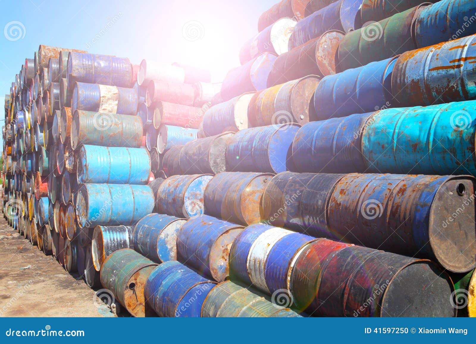 Oil barrels stock photo. Image of discarded, heap, color - 41597250