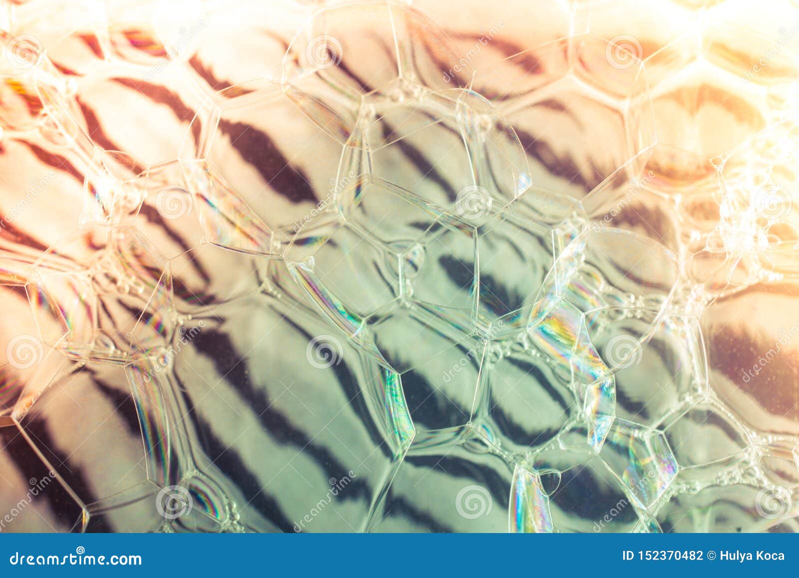 Macro Shot of Water Oil Emulsion Over Colored Background Stock Photo ...