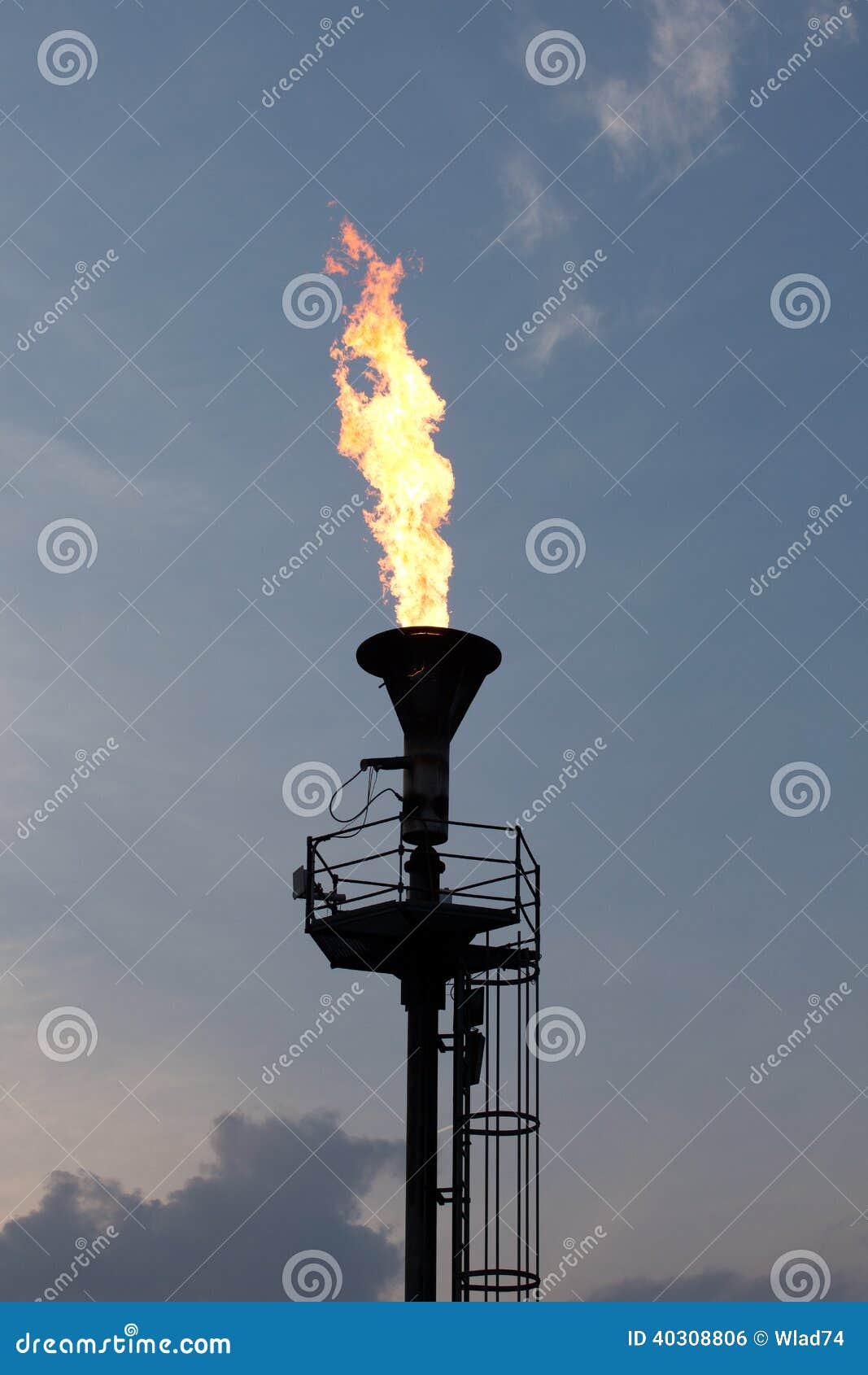 Oil Burning Torch Against Sunset Sky Stock Photo - Image of burn ...