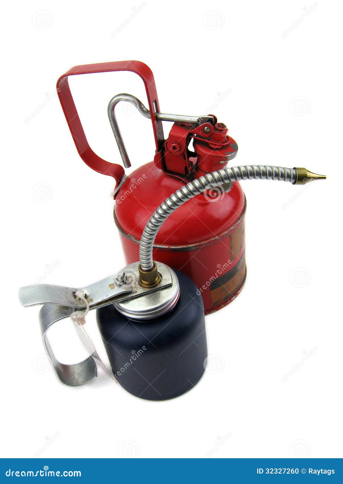 Oil cans stock photo. Image of handle, garage, workshop - 32327260