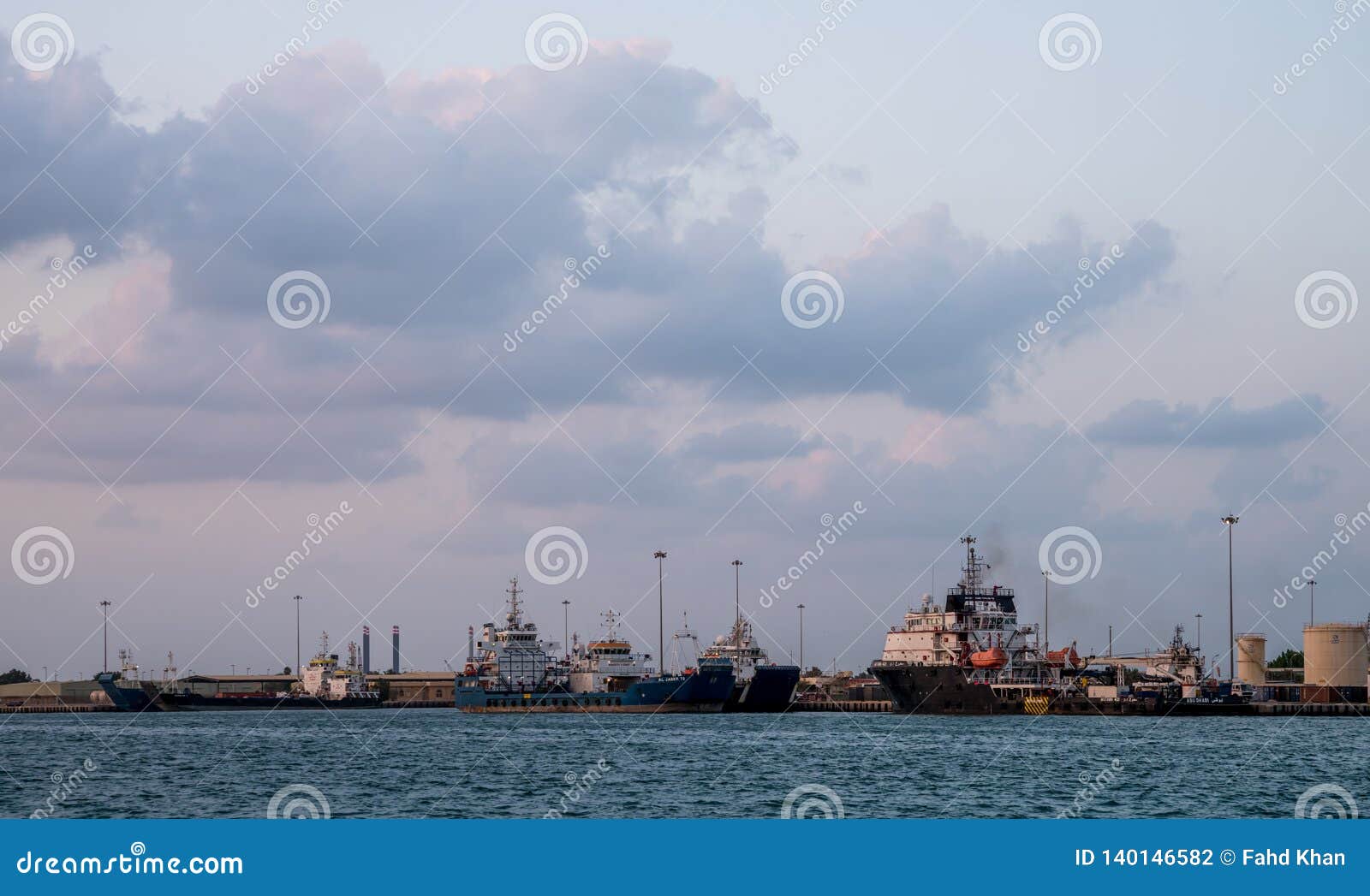 Cargo Ships Docked at Zayed Port, Abu Dhabi Editorial Photography ...