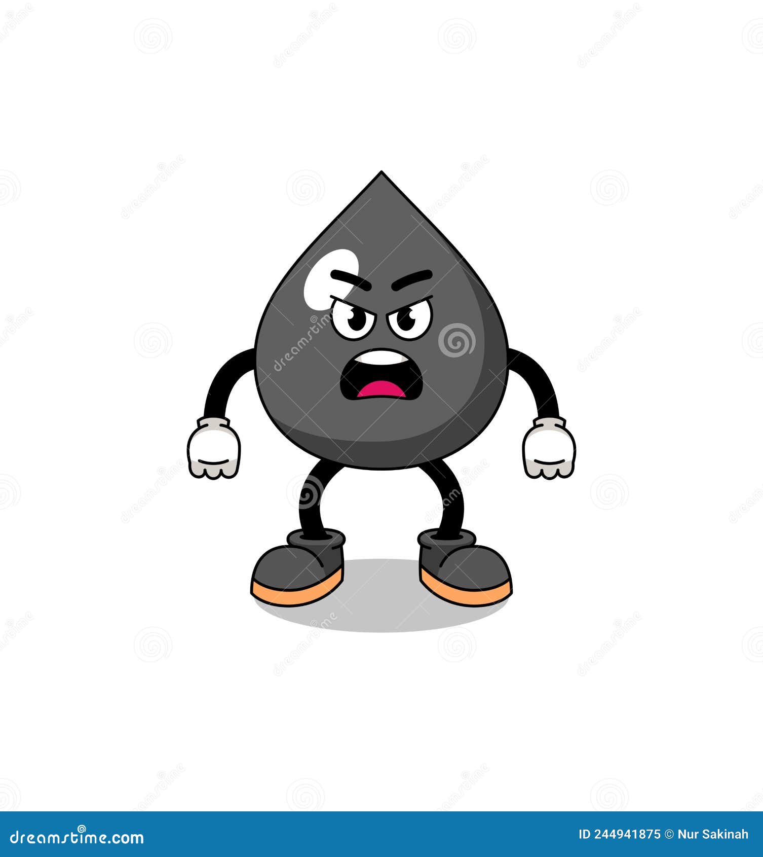 Oil Cartoon Illustration with Angry Expression Stock Vector ...