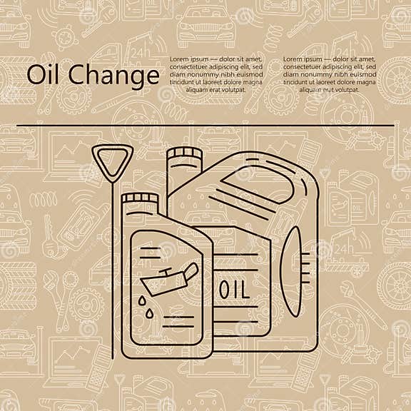 Oil change Service stock illustration. Illustration of flyer - 85066440