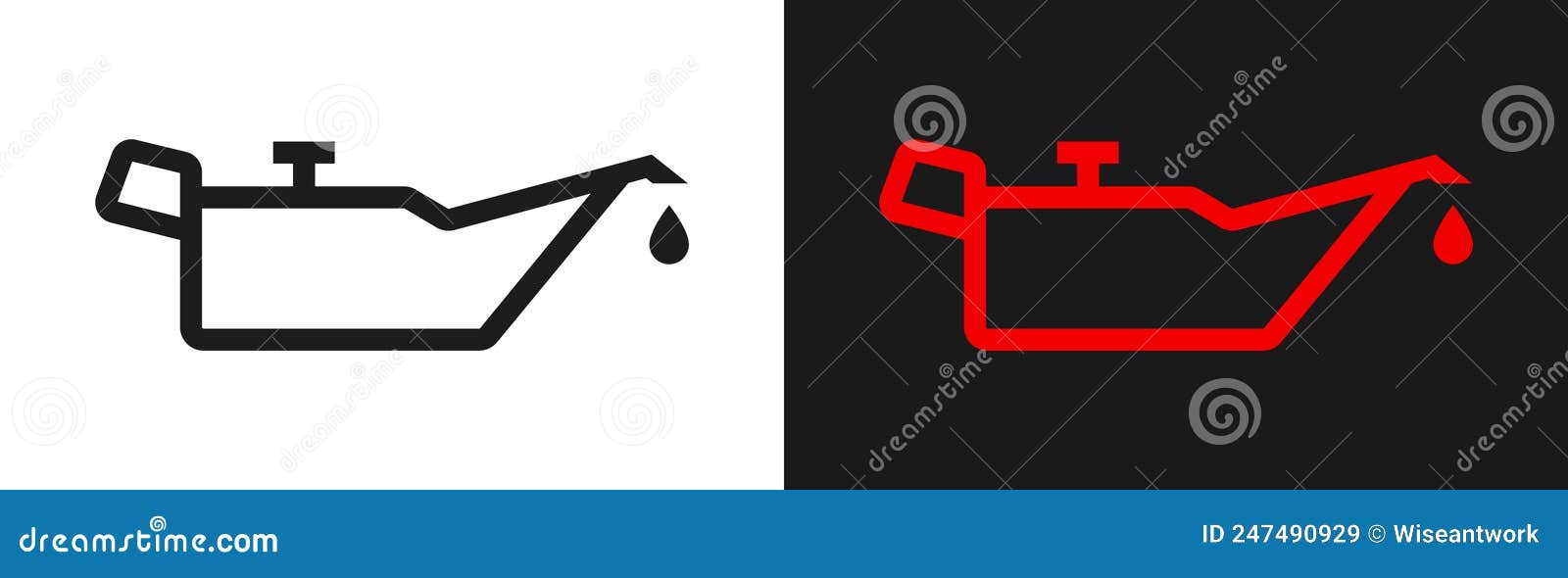 Oil Check in Car Engine. Icon of Oil Check in Motor. Warning Light ...