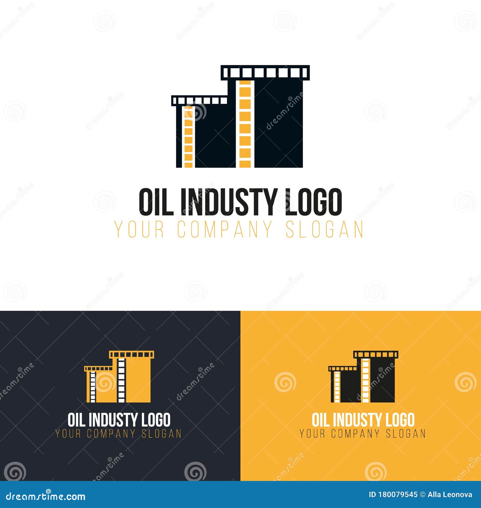 Oil Company Vector Logo Design with Tanks. Stock Vector - Illustration ...
