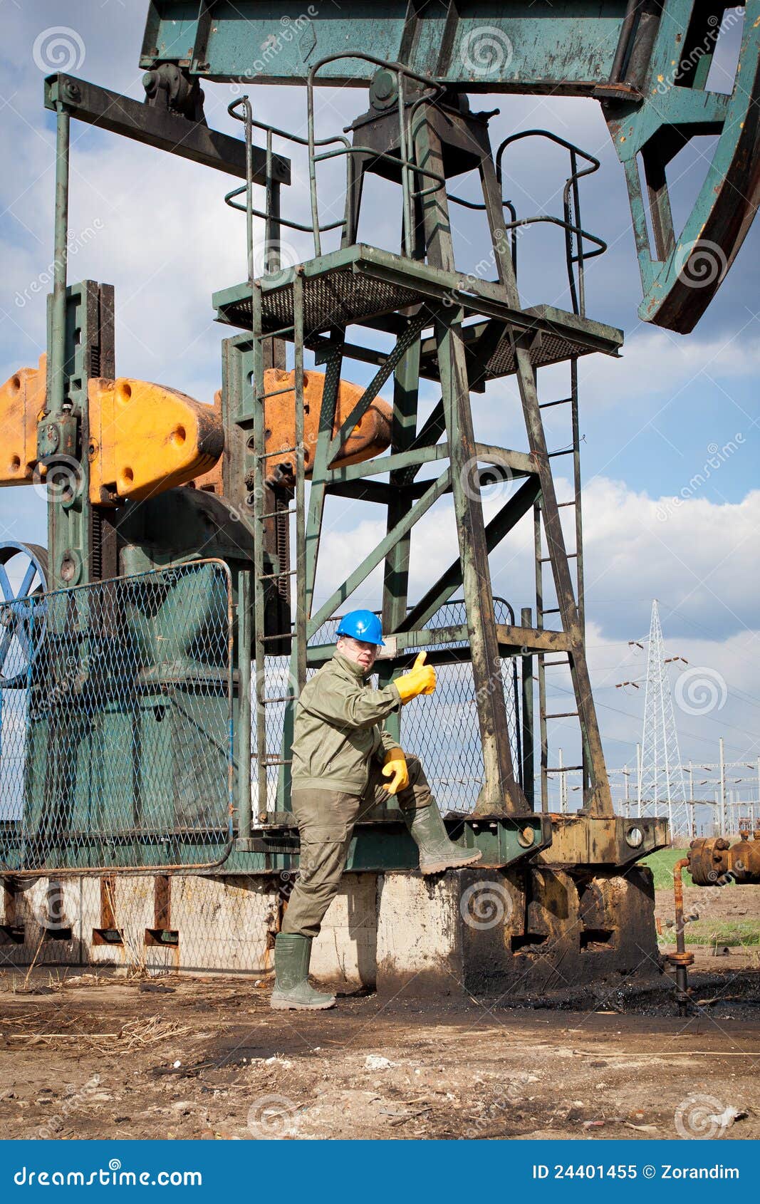 Oil Company Worker on the Well Stock Image - Image of engineer ...