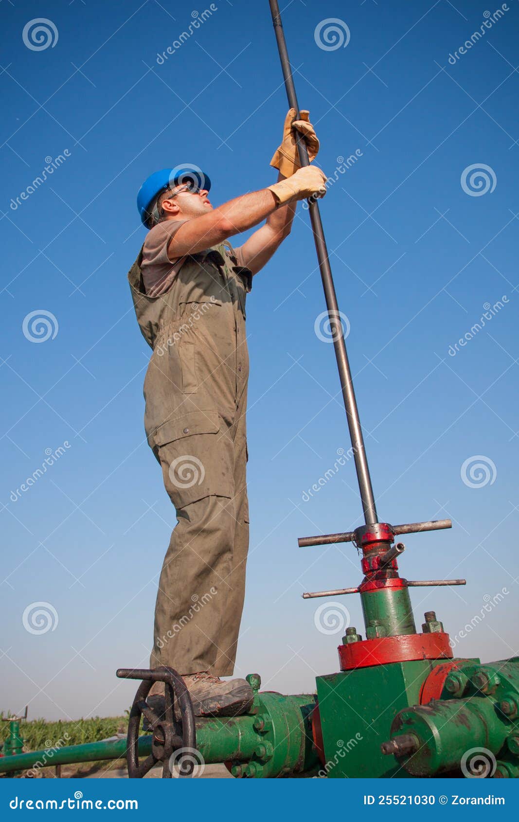 Oil Company Worker on the Well Stock Photo - Image of fossil, drilling ...
