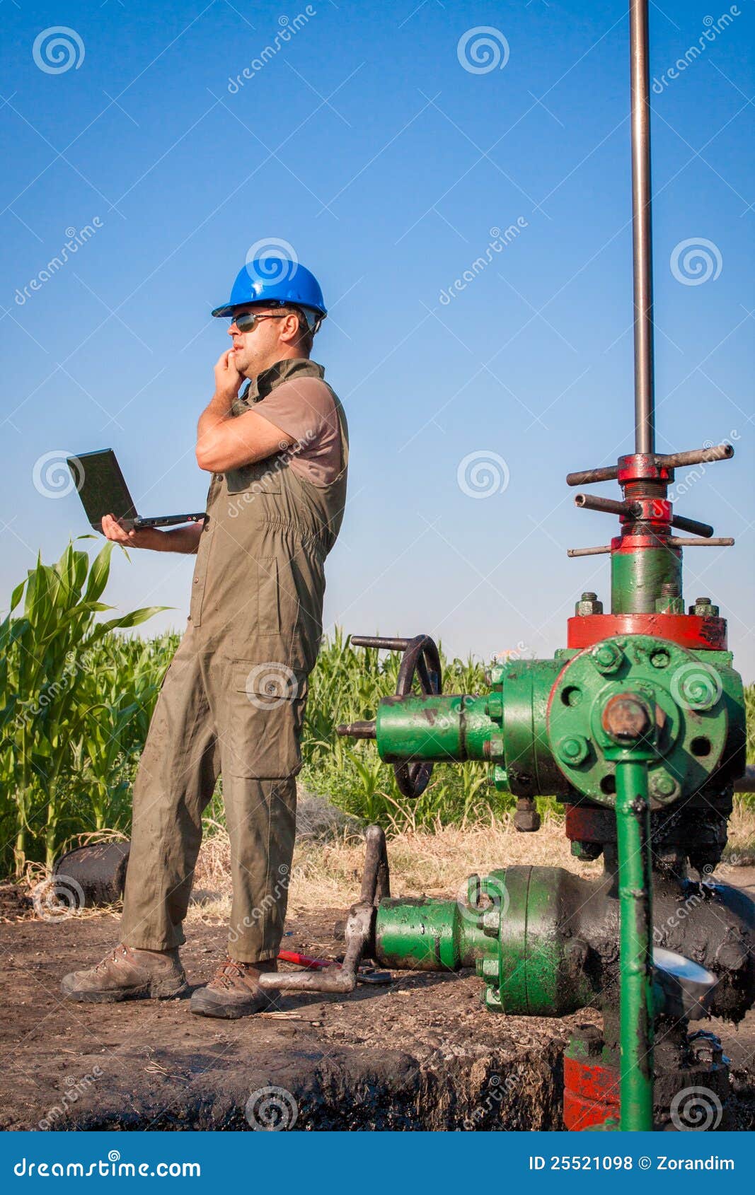 Oil Company Worker on the Well Stock Photo - Image of controls ...