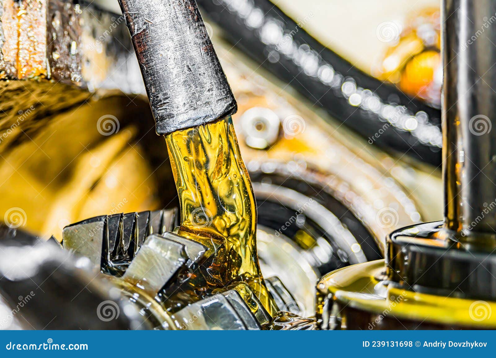 Oil Cools the Worm Cutter when Cutting a Tooth on a Gear Cutter Stock ...