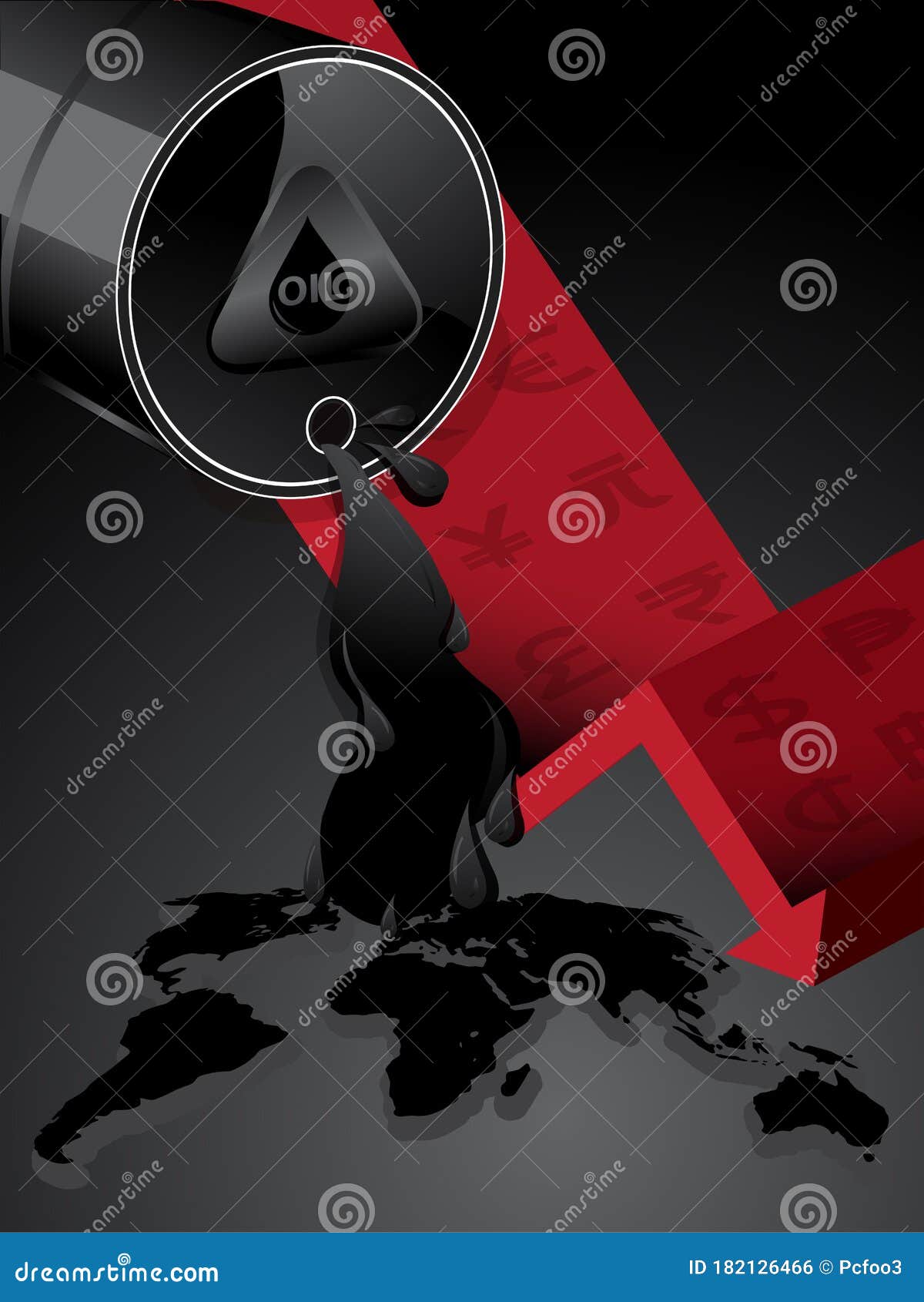 Current Issue Of Oil Crisis With Oil Leaking From Barrel. Vector ...