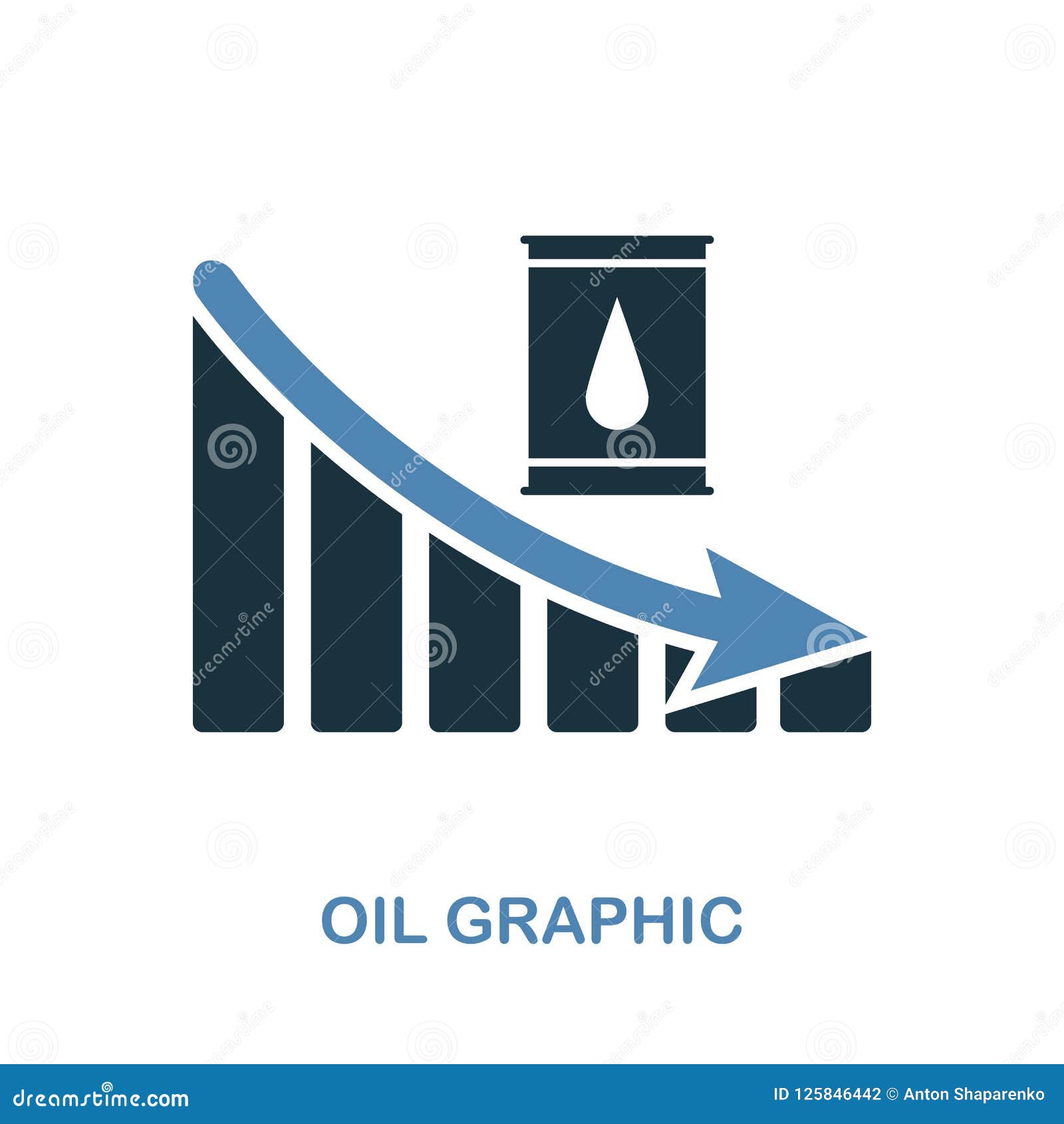 Oil Decrease Graphic Icon. Monochrome Style Design from Diagram Icon ...