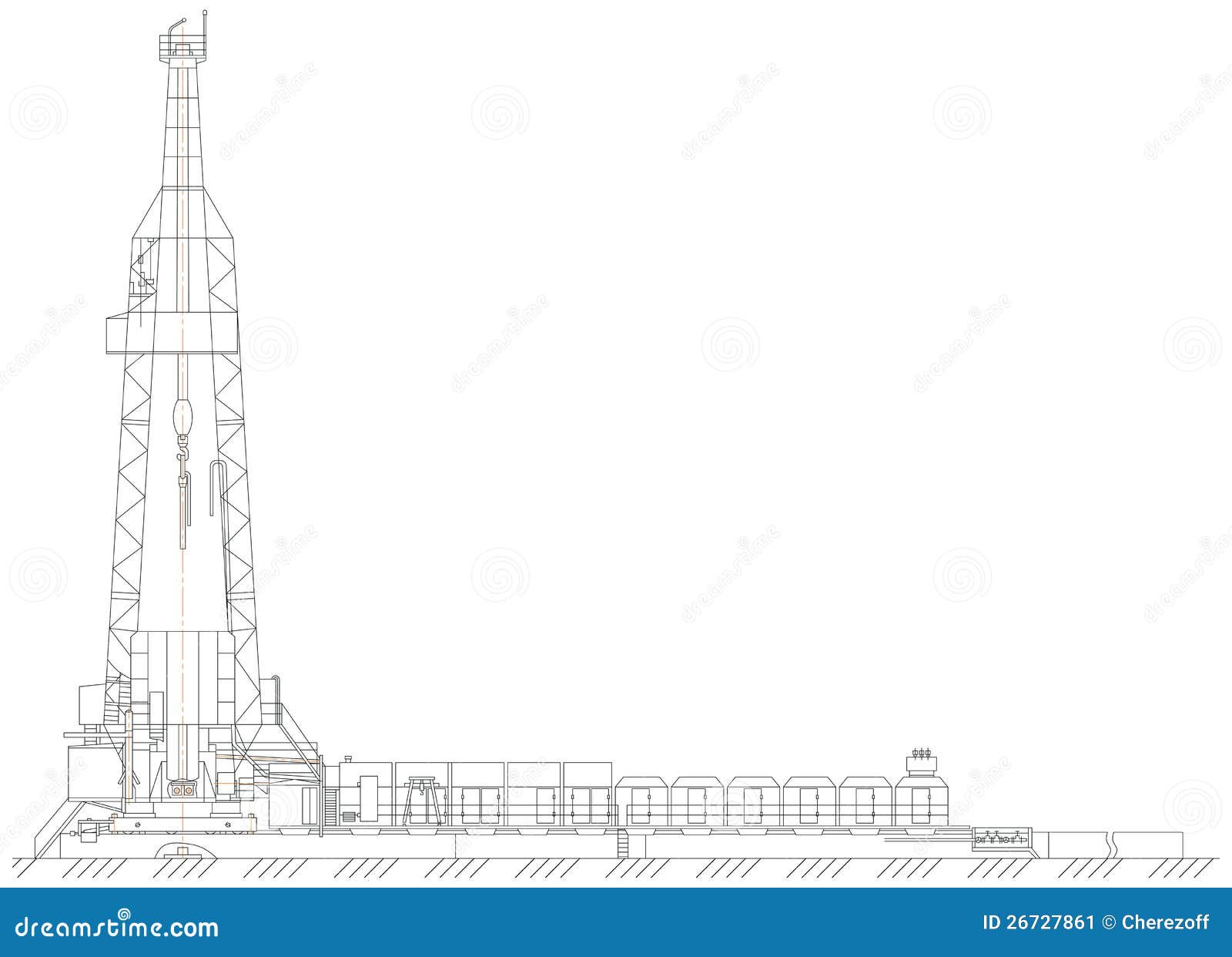 Oil derrick stock illustration. Illustration of black - 26727861