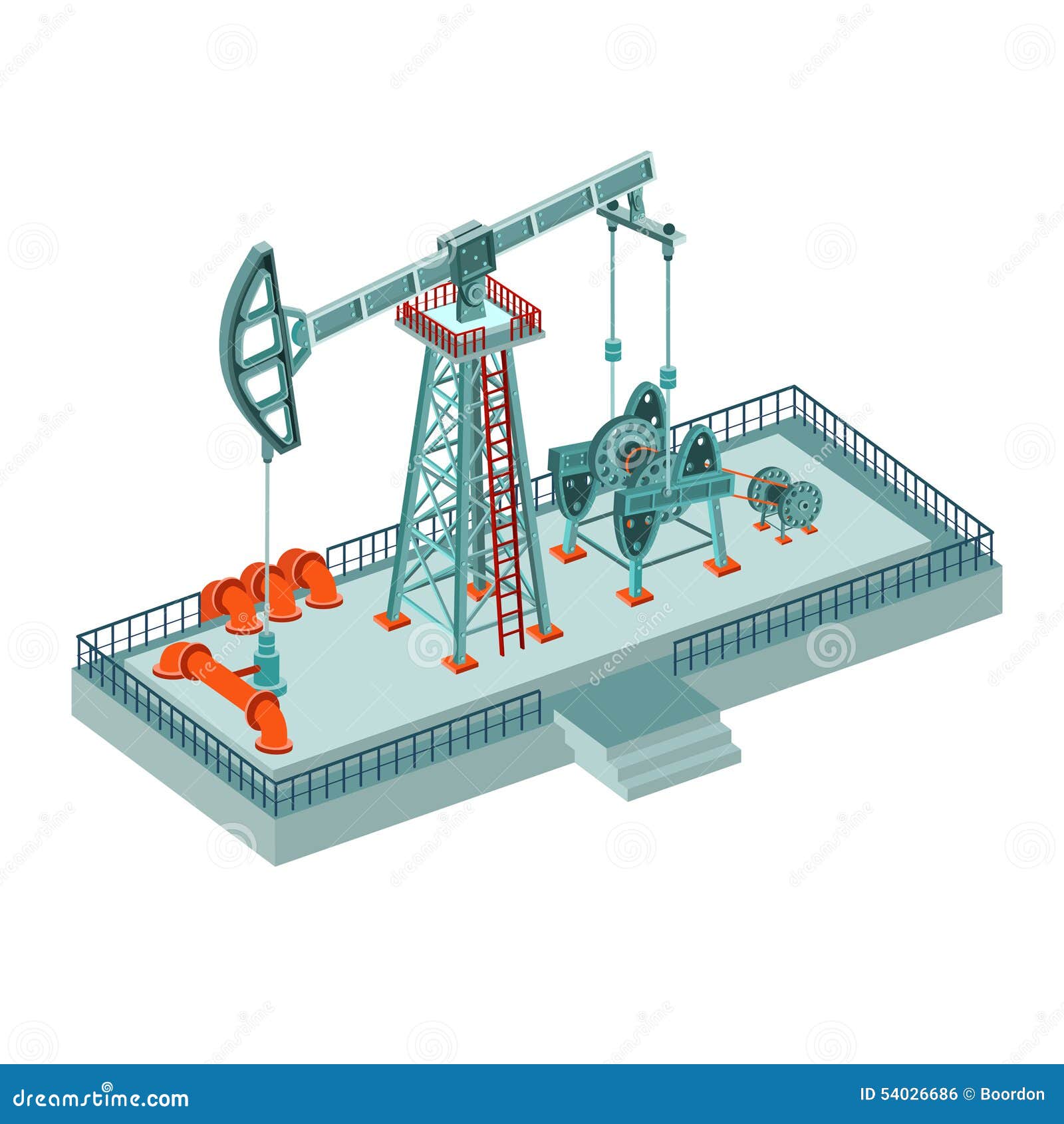 Oil Derrick Complex on White Stock Vector - Illustration of information ...