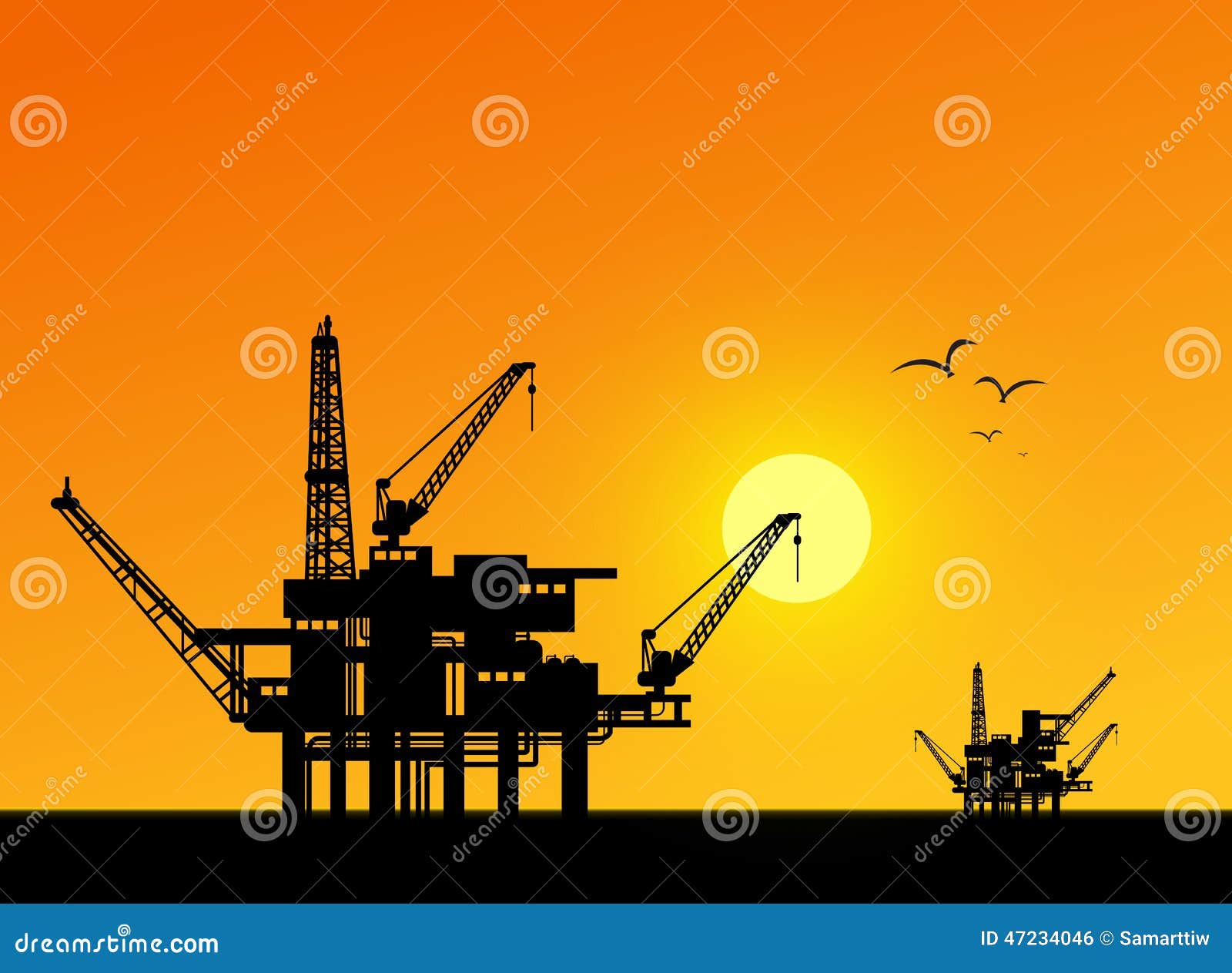 Oil derrick stock vector. Illustration of petrol, field - 47234046