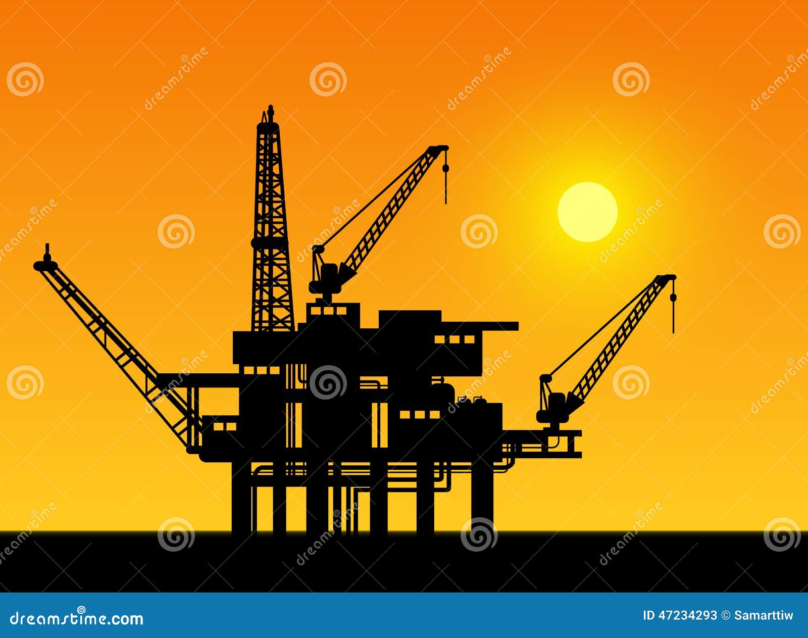 Oil derrick stock vector. Illustration of industry, heavy - 47234293