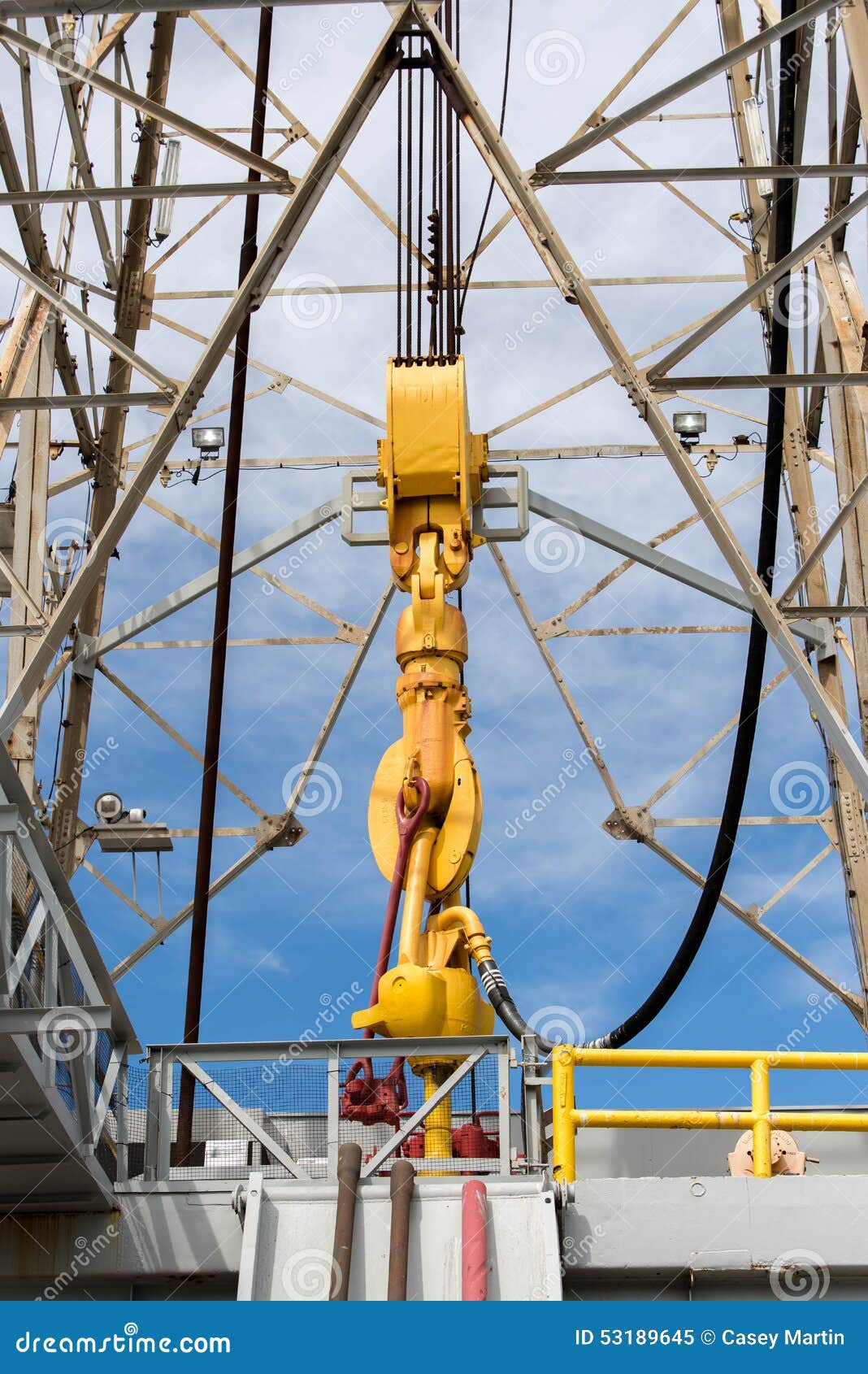 Oil Derrick with Top Drive for Ocean Drilling Stock Image - Image of ...