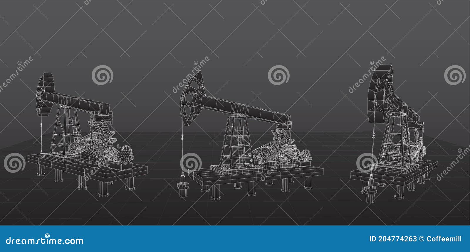 Oil Derrick. Vector 3d Object Stock Vector - Illustration of production ...