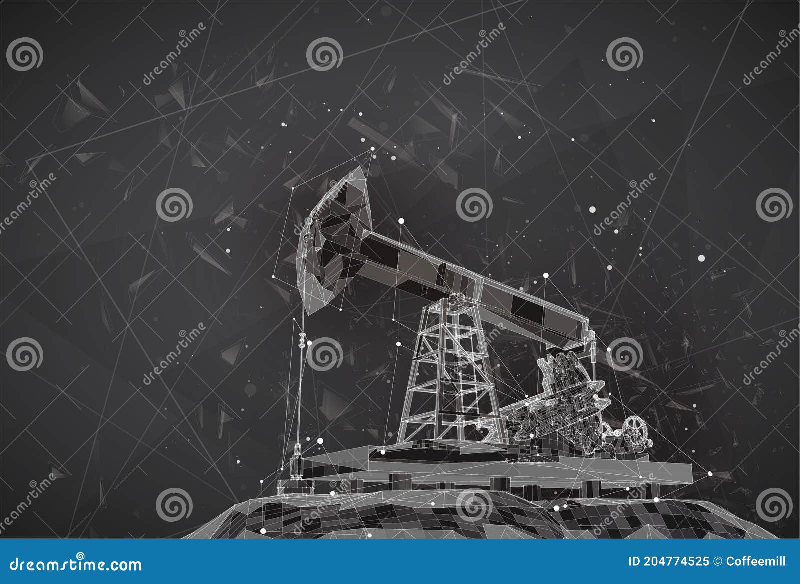 Oil Derrick. Vector 3d Object. Mining of Minerals Stock Vector ...