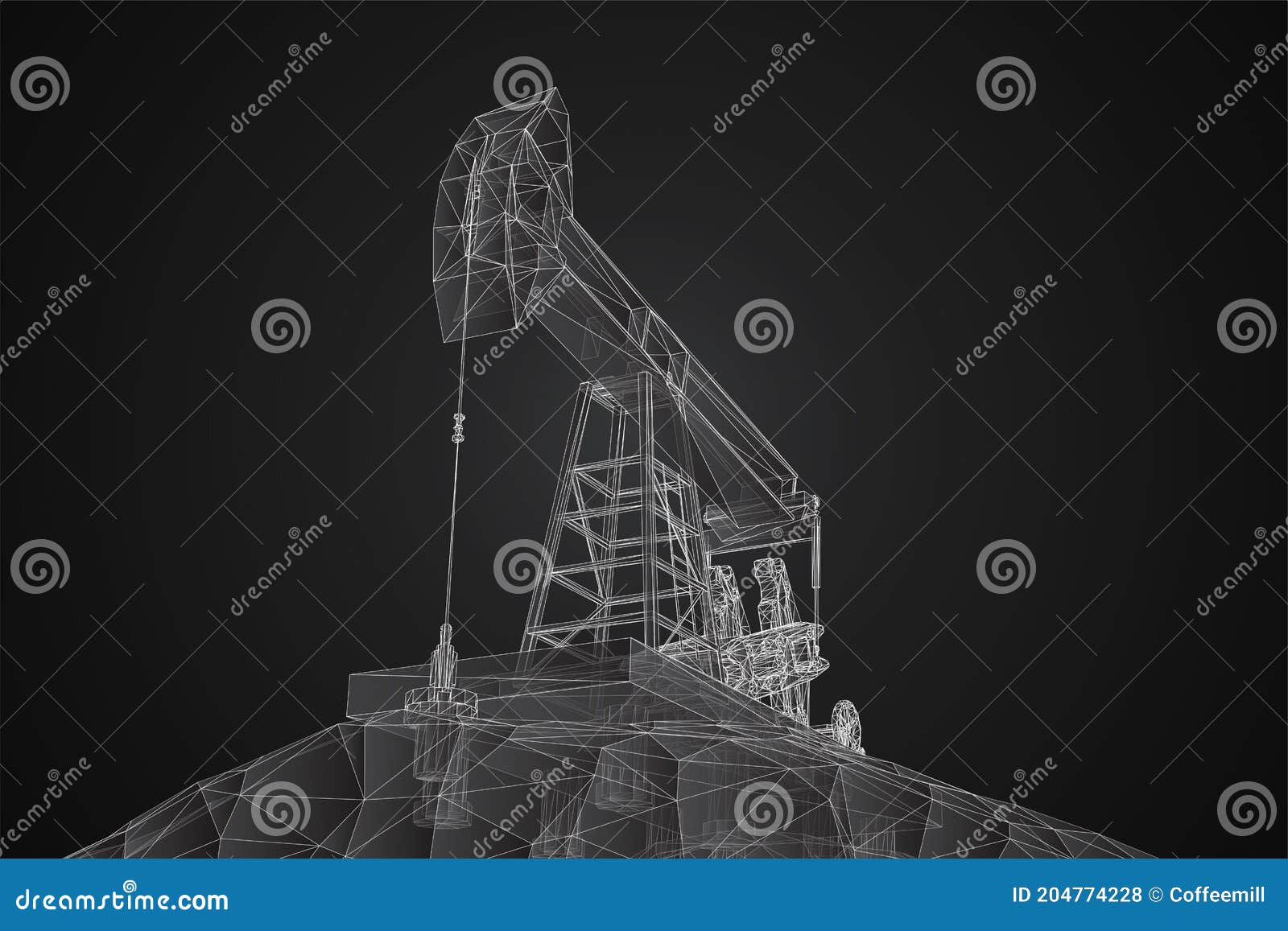 Oil Derrick. Vector 3d Object Stock Vector - Illustration of supply ...