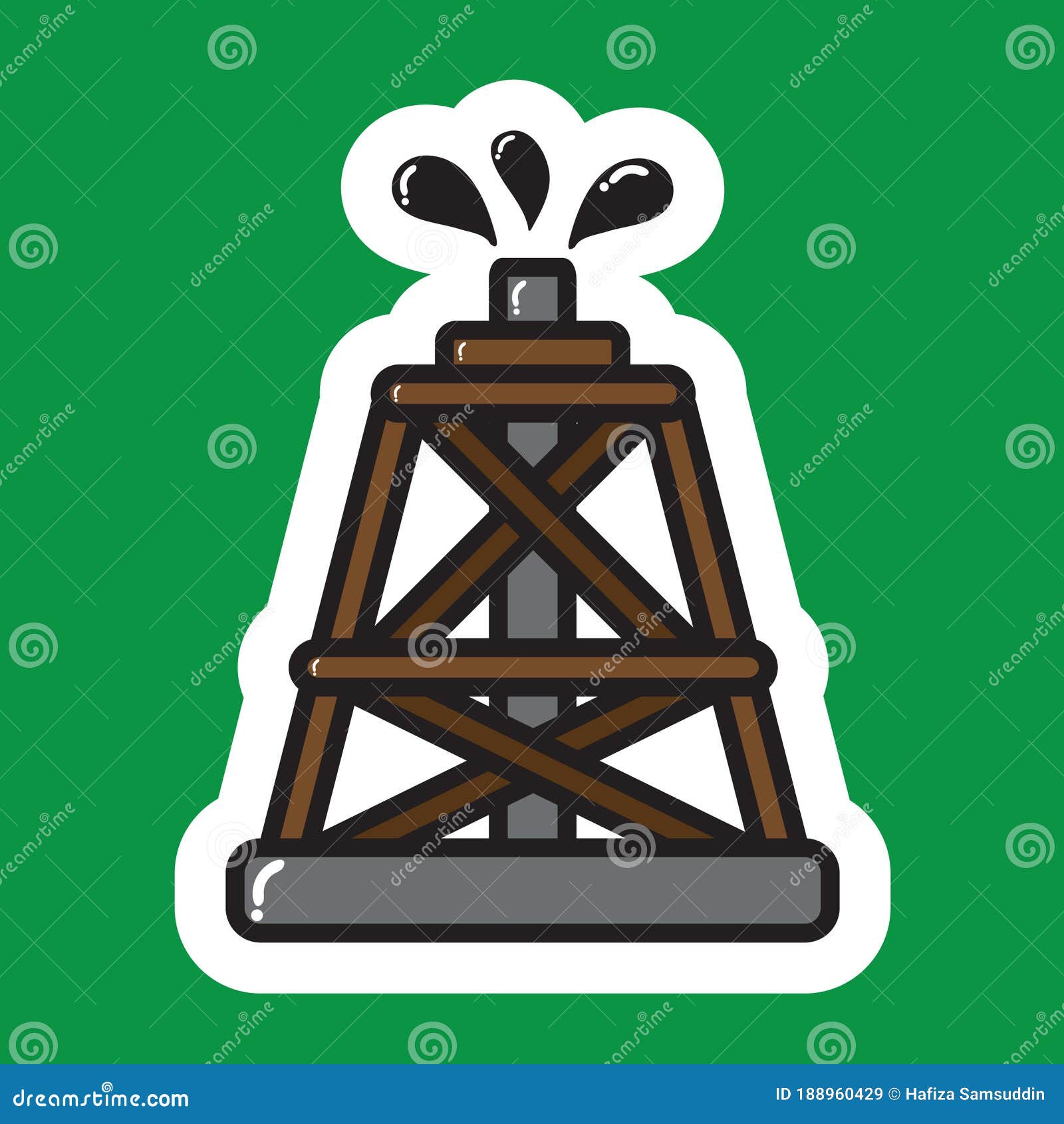Oil Derrick. Vector Illustration Decorative Design Stock Vector ...