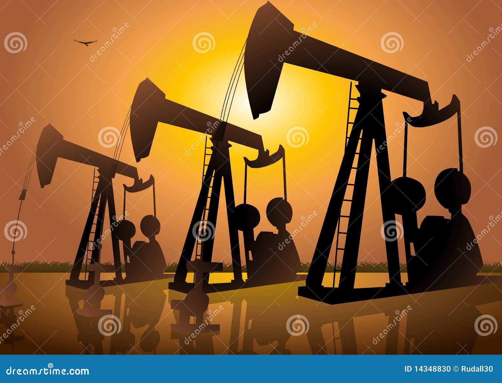 Oil Drilling stock vector. Illustration of gulf, gold - 14348830