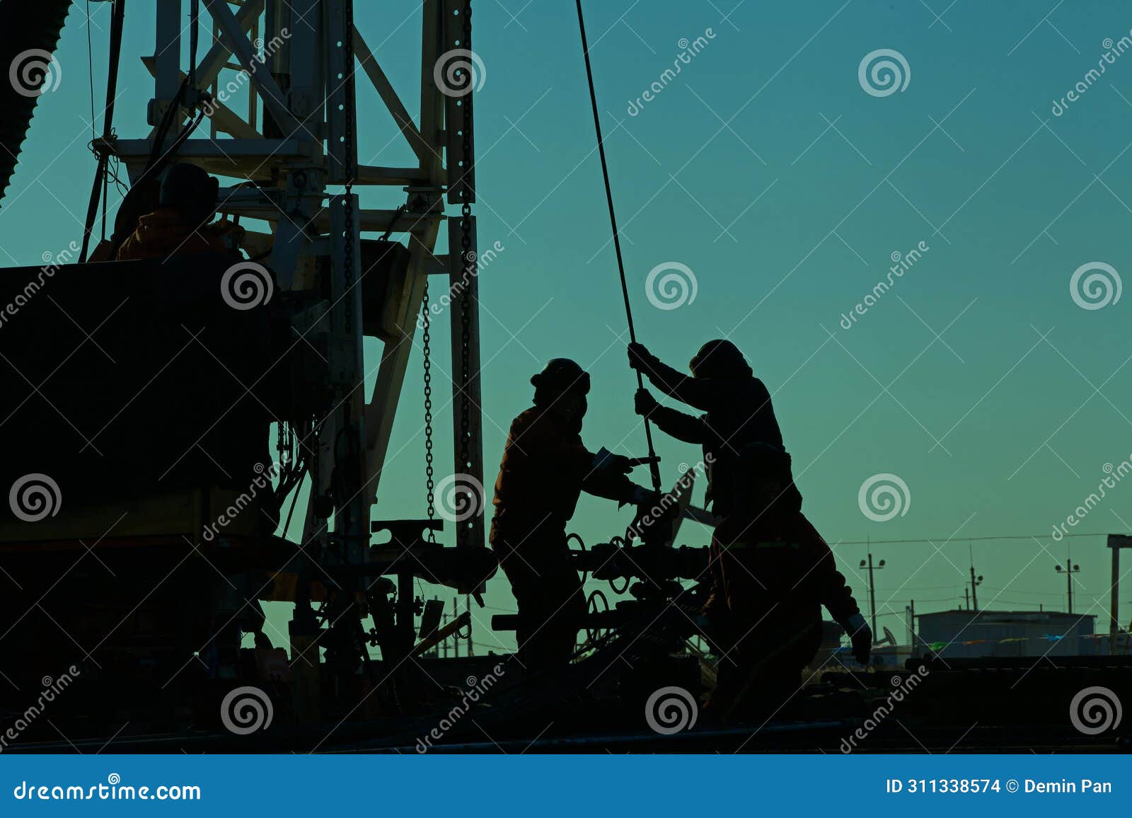 Oil Drilling Exploration, the Oil Workers are Working Stock Photo - Image of sunset, resources ...