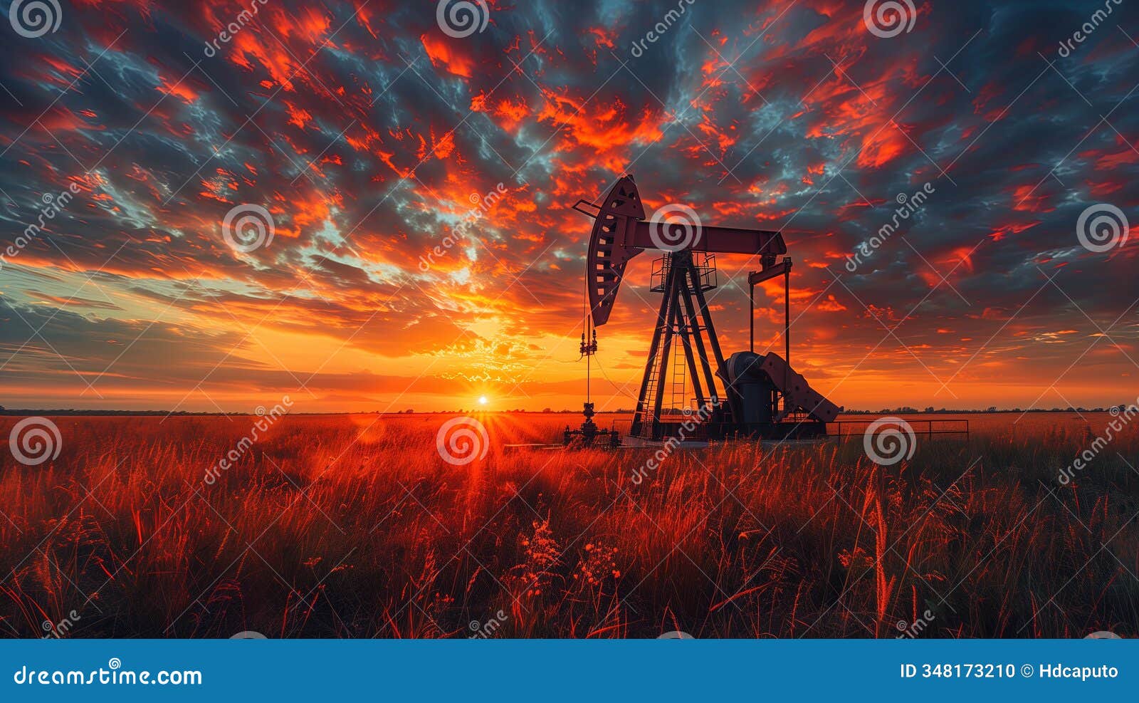 Oil Drilling, Oil Extraction Pump in the Field Stock Illustration ...