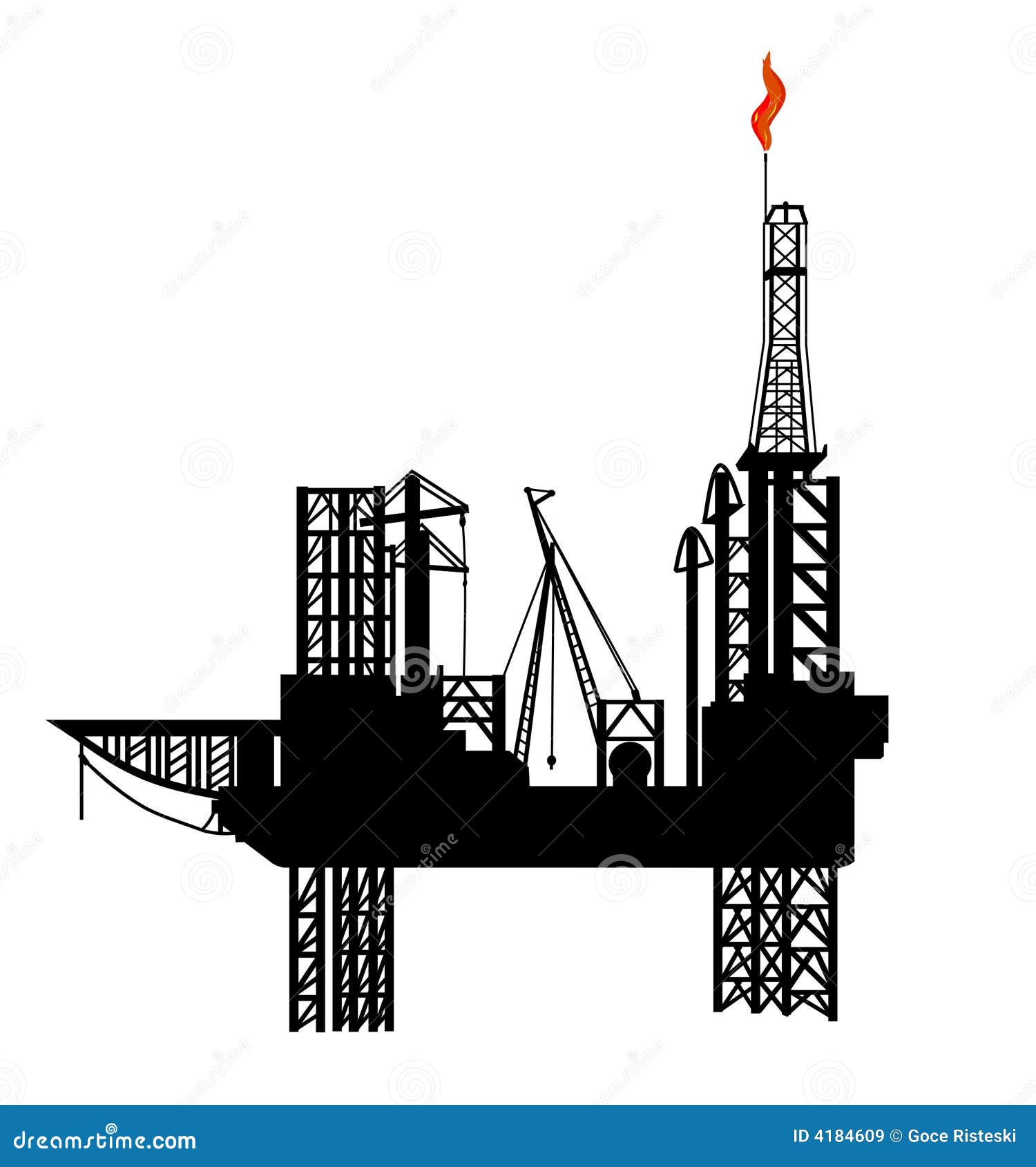 Oil drilling platform stock vector. Illustration of exploitation - 4184609