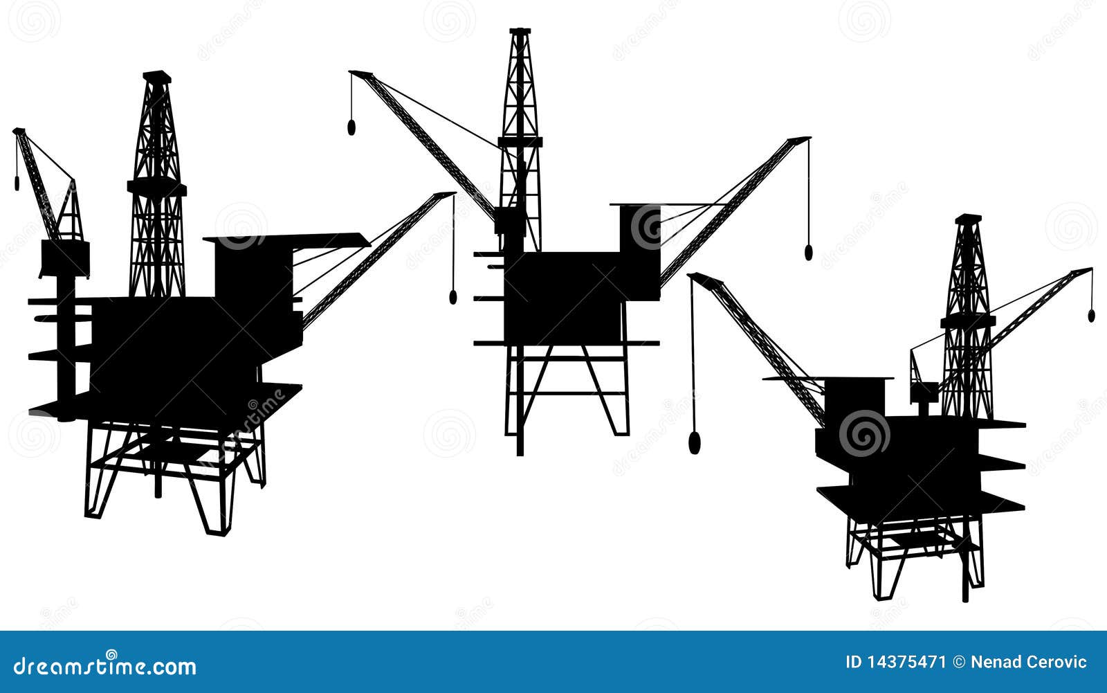 Oil Drilling Platform Vector 01 Stock Illustration - Illustration of ...